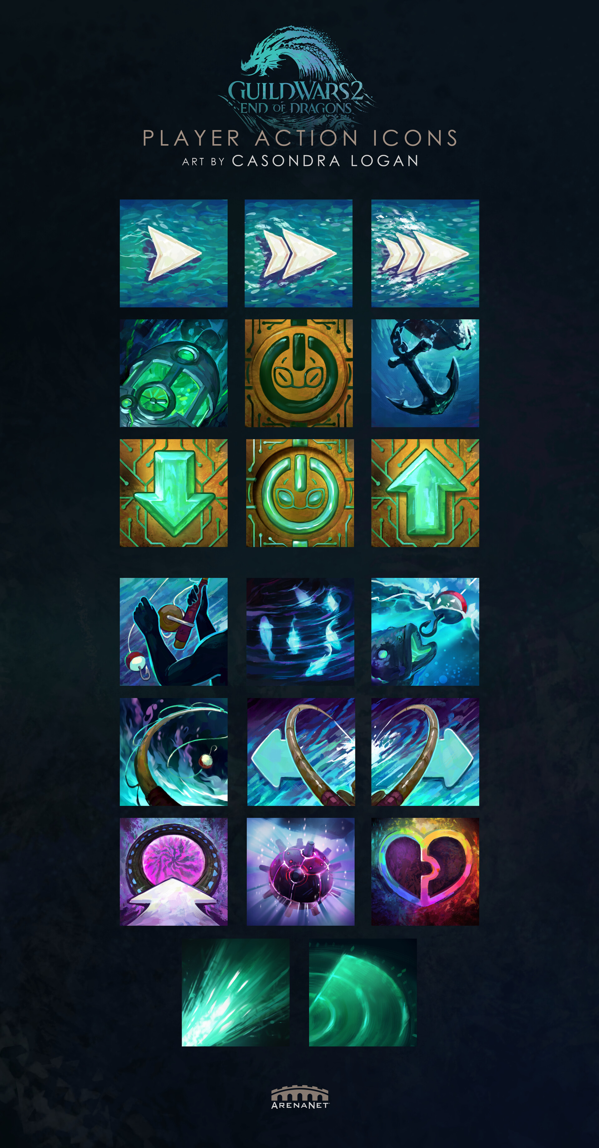 ArtStation - Guild Wars 2 End of Dragons - Player Action Icons