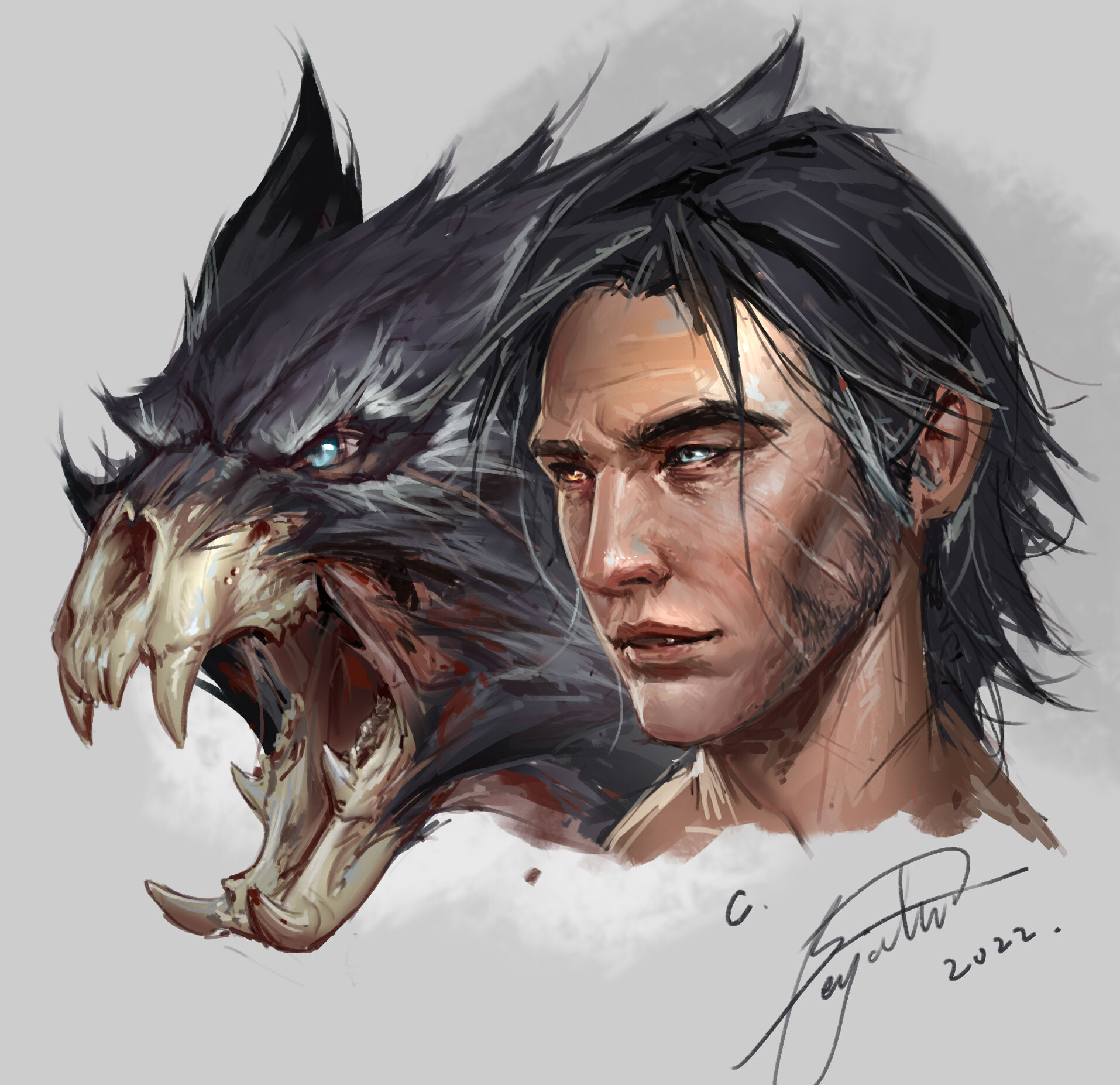 Werewolf Human Form Art