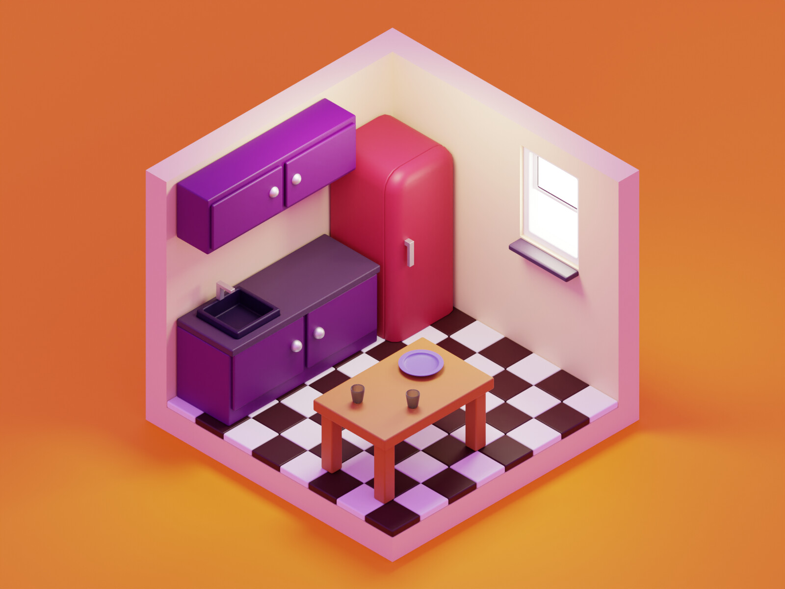 ArtStation - Low poly Kitchen
