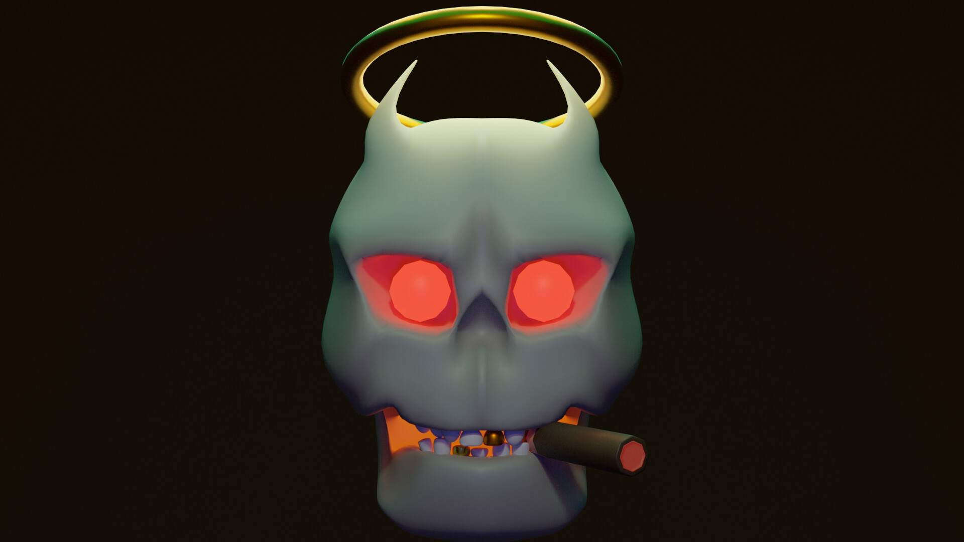 ArtStation - Smoking demon skull