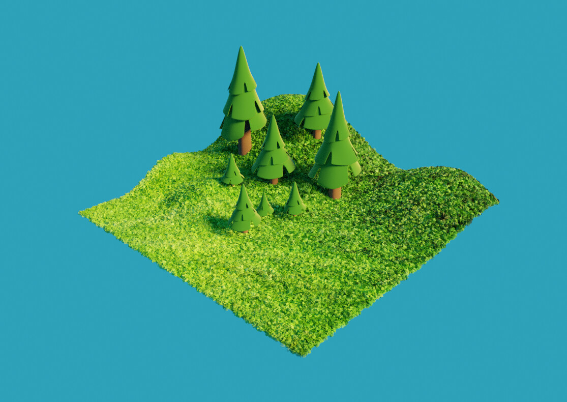 ArtStation - Fir tree scene - Blender