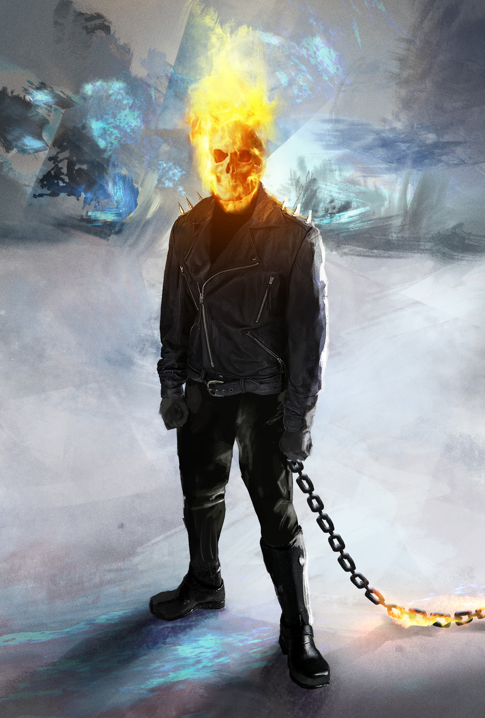 ArtStation - Ghostrider photobash painting