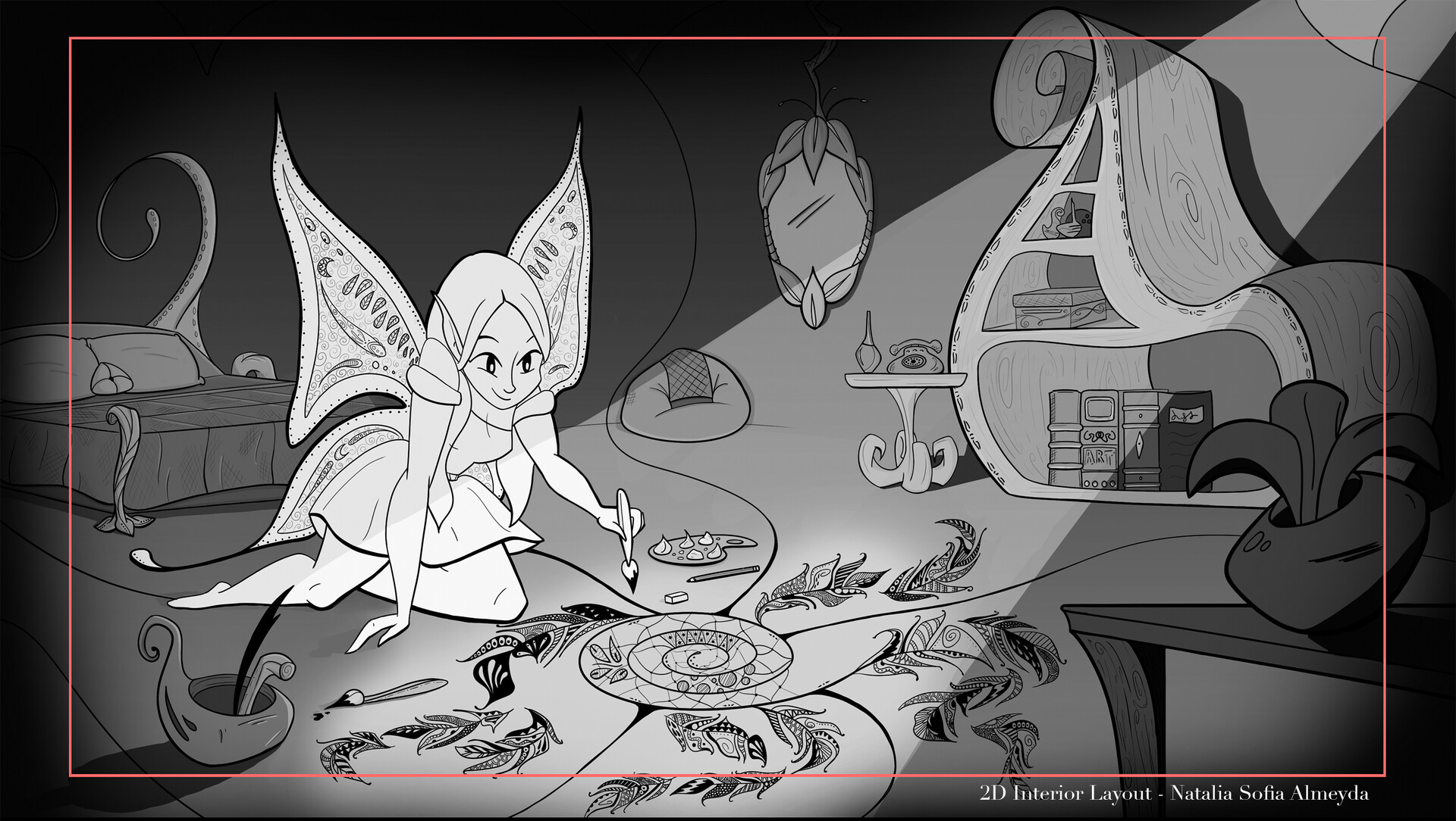 ArtStation - Fairy house (inside) 2d Layout