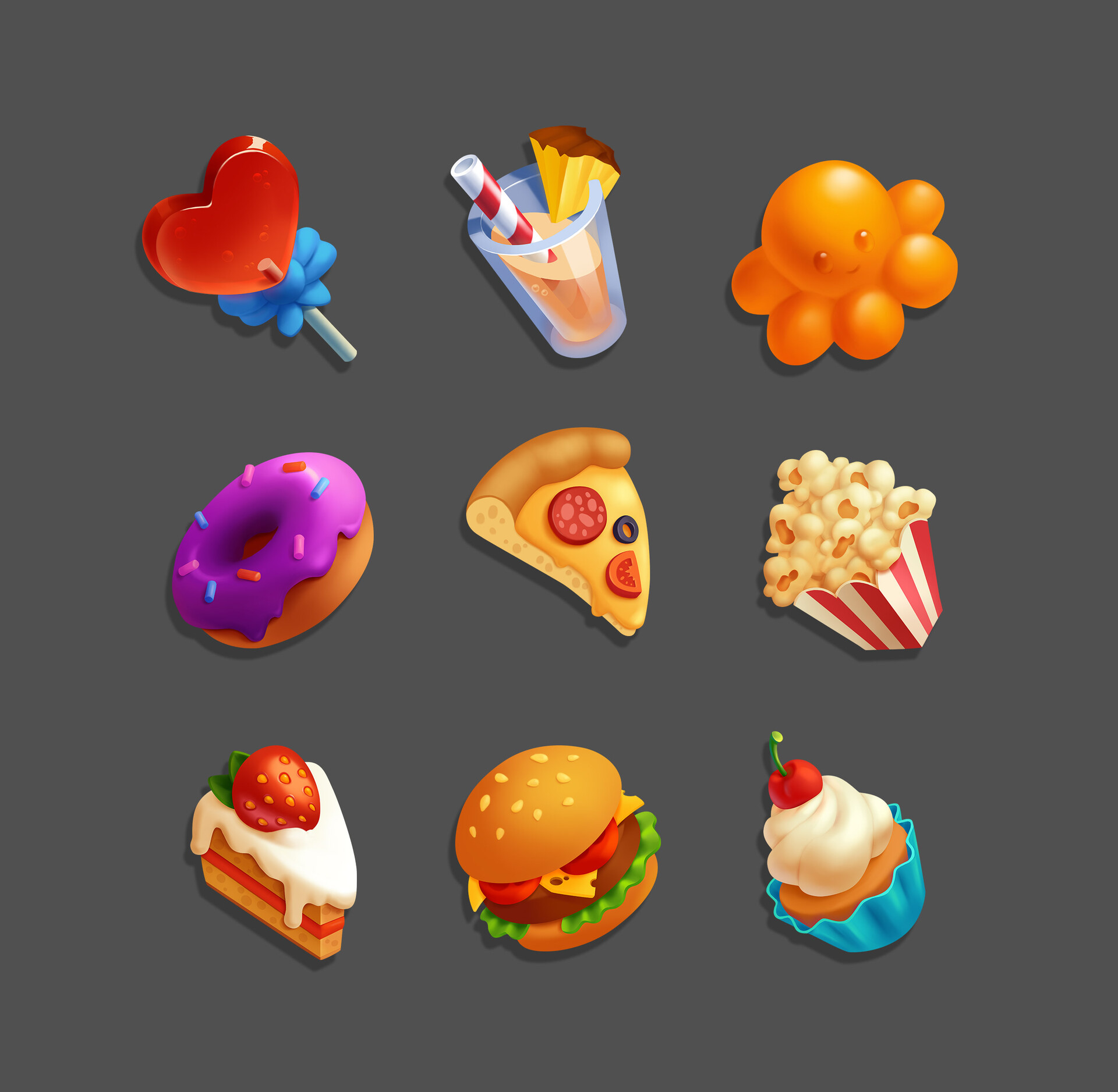 ArtStation - Set of food icons