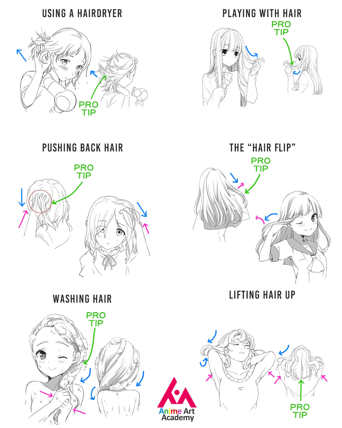 ArtStation - How does a character’s movement affect the way their hair ...