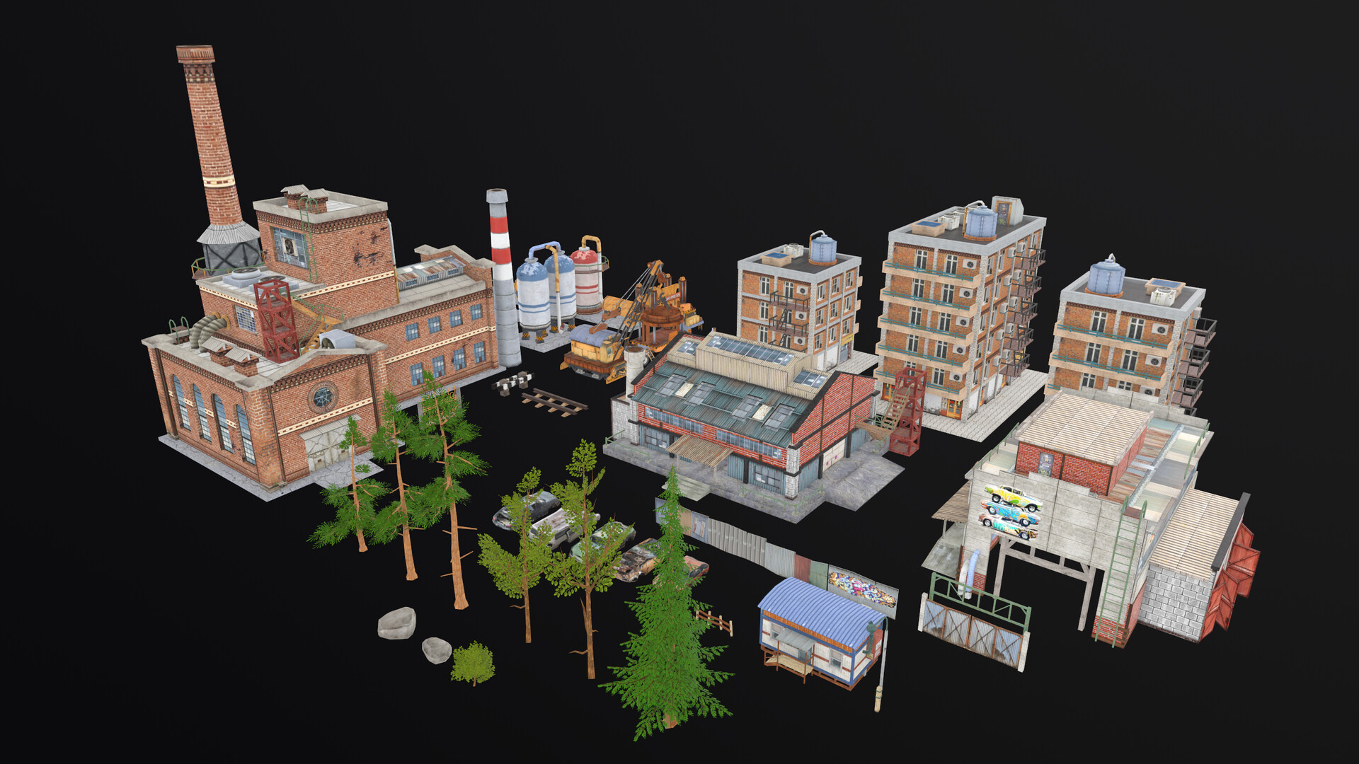 ArtStation - 3D assets for mobile game (map 1)