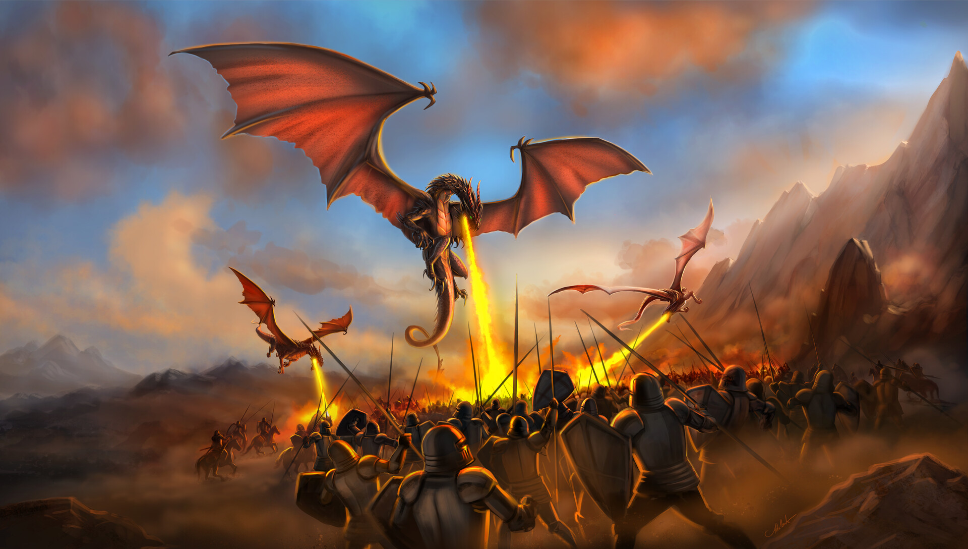 ArtStation - Battle of Dragons