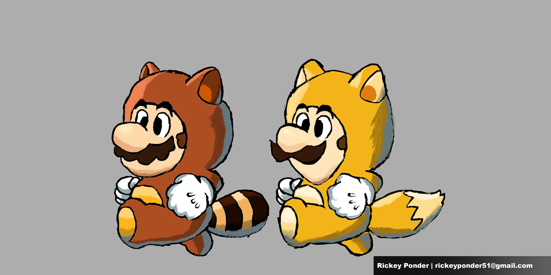 ArtStation - Tanooki Mario & Kitsune Luigi