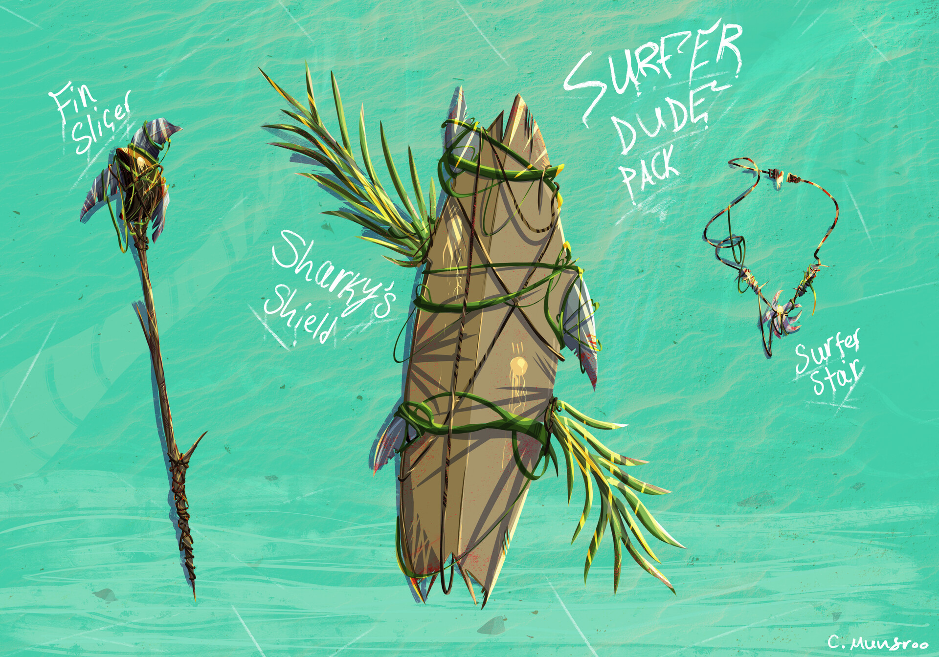 ArtStation - "Surfer Dude" - Game Weapon Pack Design