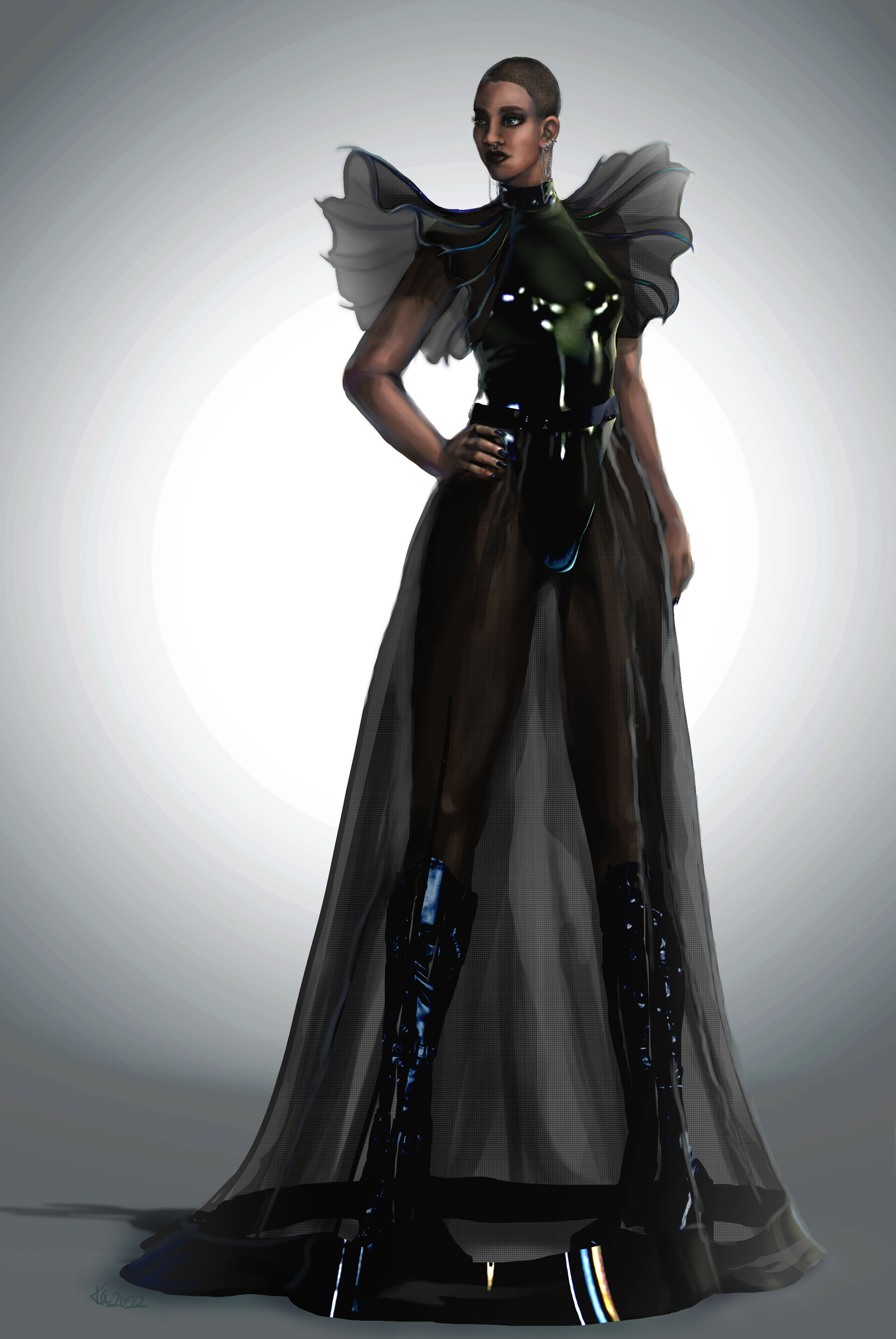 ArtStation - Goth Dress Design 1 - DRAG