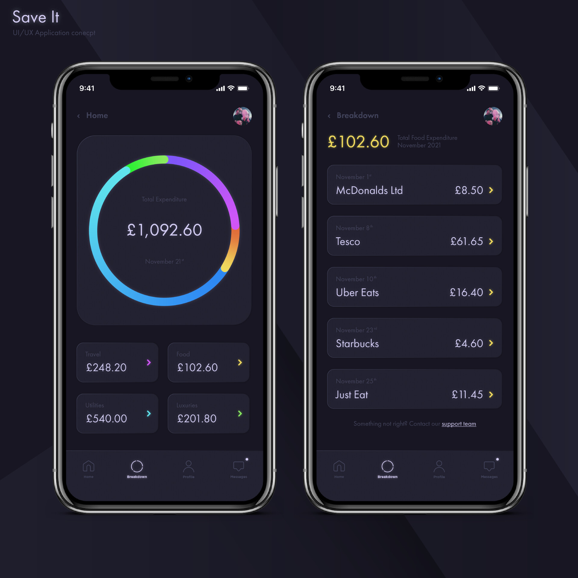 ArtStation - Save It App UI Mockup