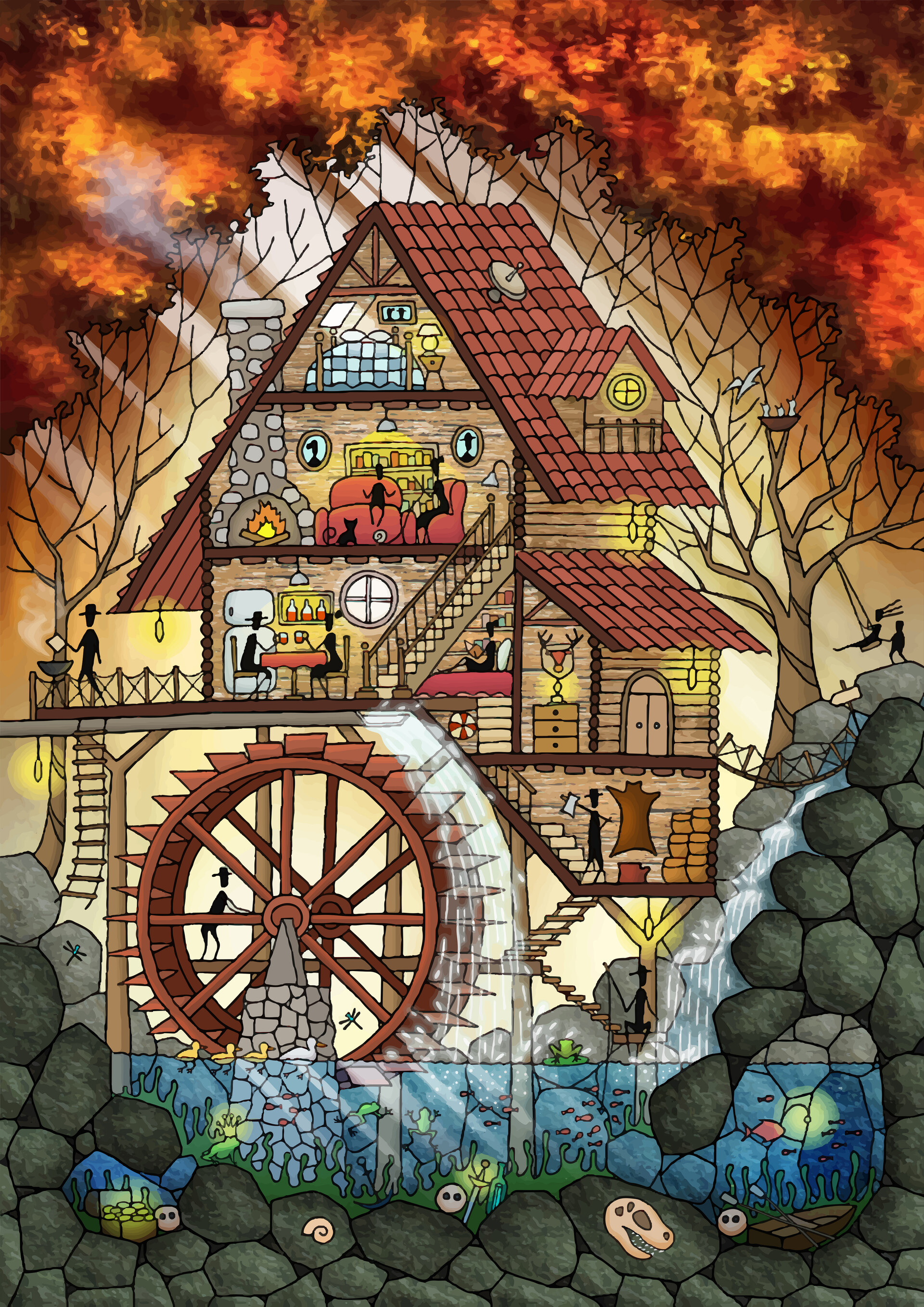 ArtStation - Scene 6 : Waterwheel House