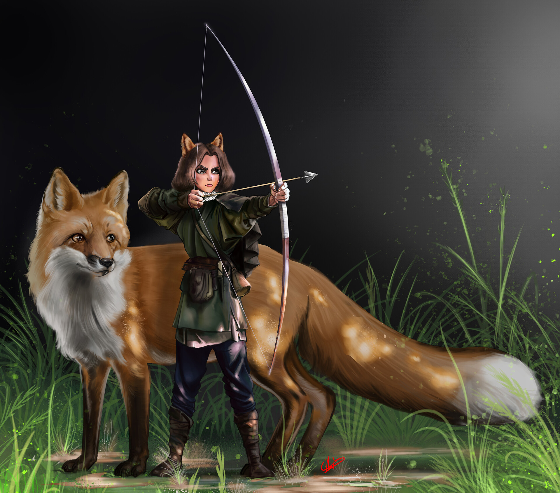 ArtStation - Black Forest Archer and Fox