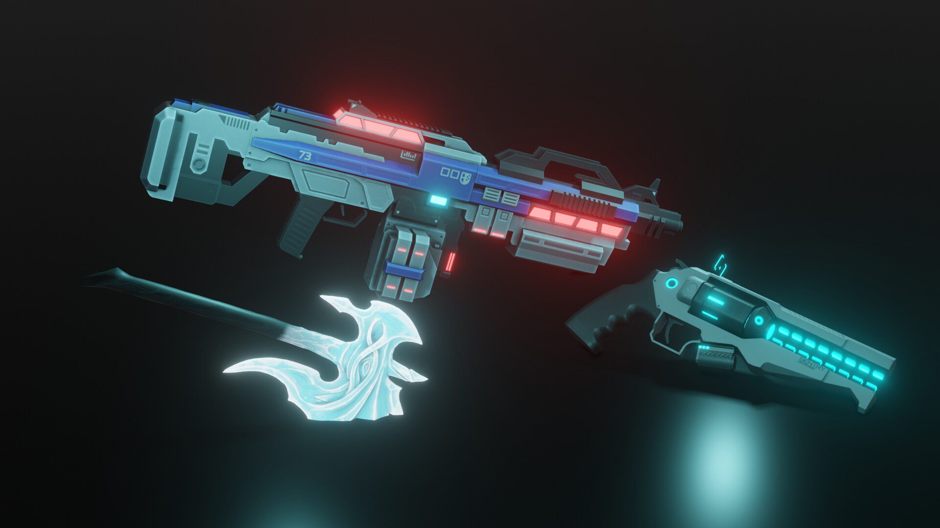 ArtStation - Light Blue Gun Render