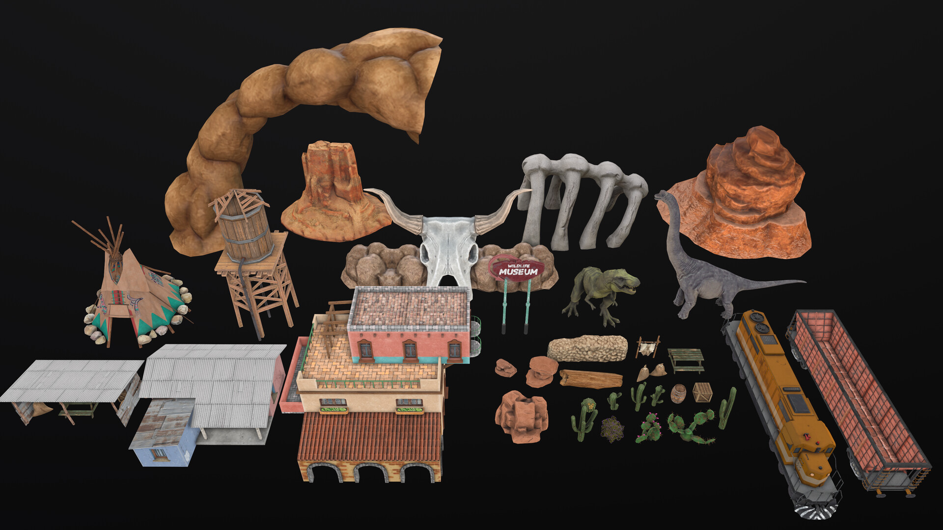 ArtStation - 3D assets for mobile game (map 2)