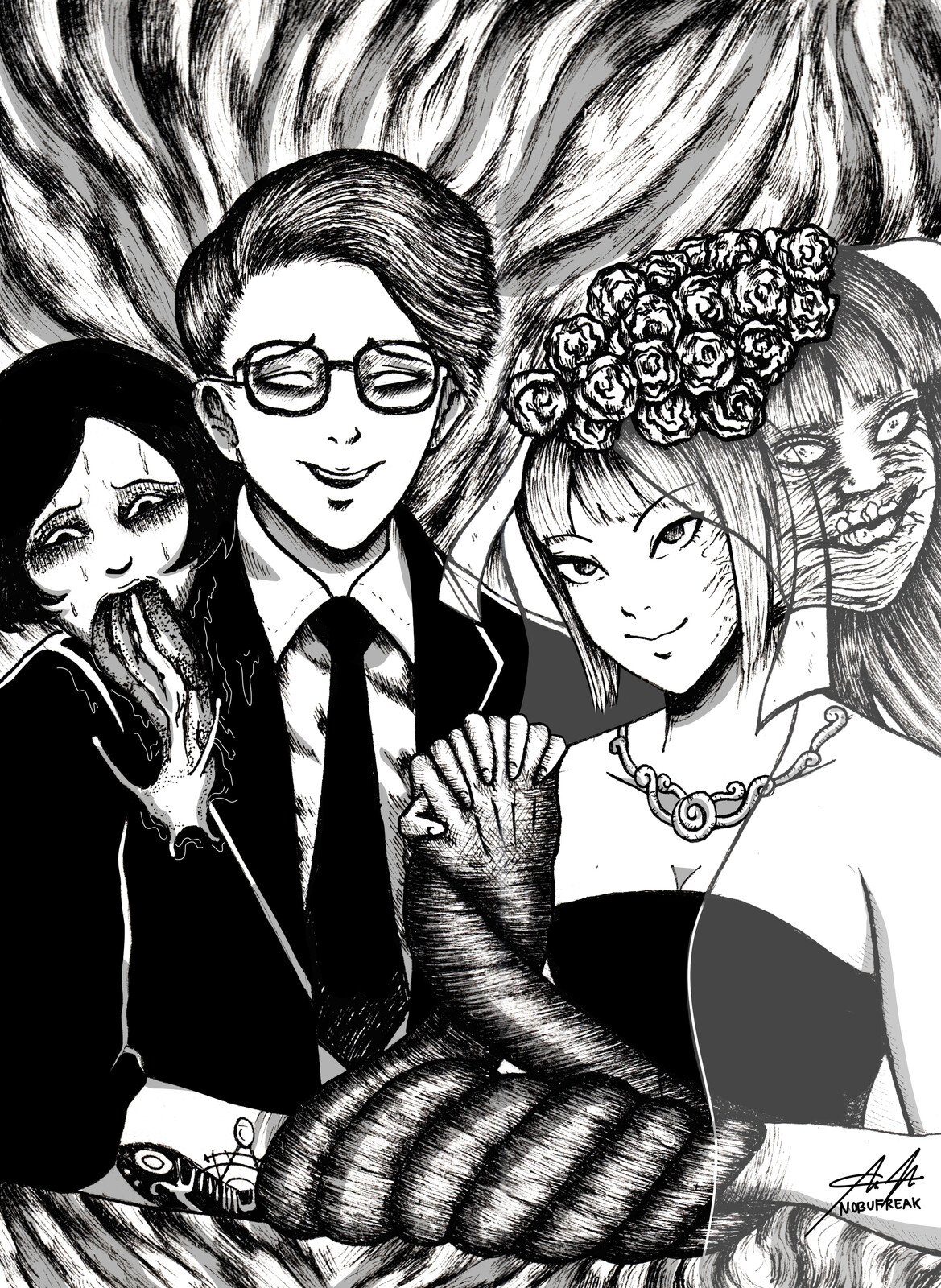 Nobu Freak - Junji ito inspired Wedding Artwork