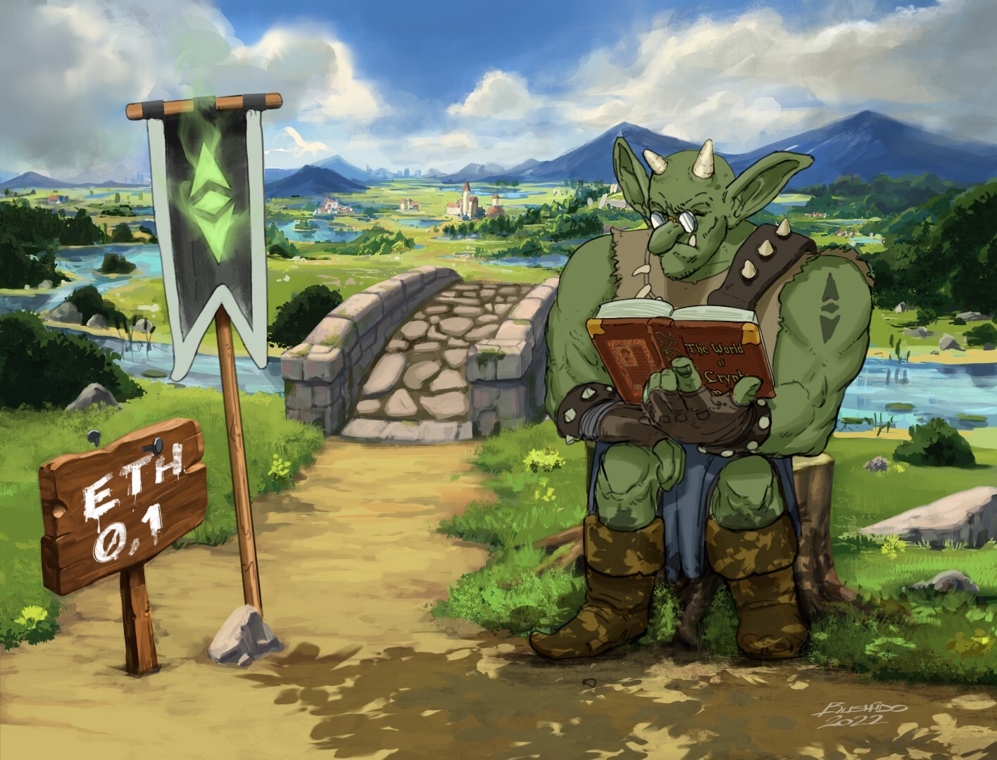 ArtStation - The goblin on the bridge!