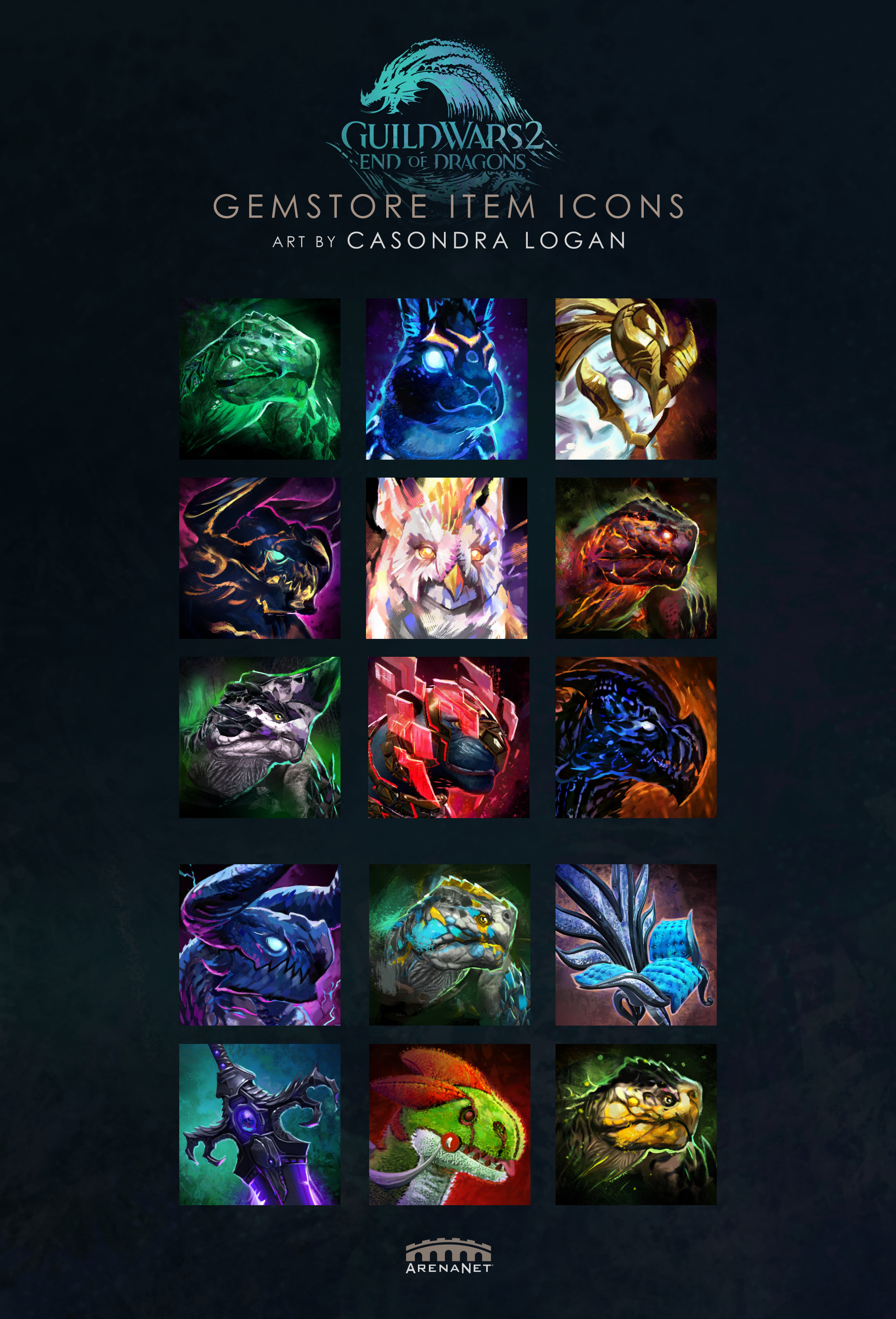 Casondra Logan - Guild Wars 2 End of Dragons - Gemstore Item Icons