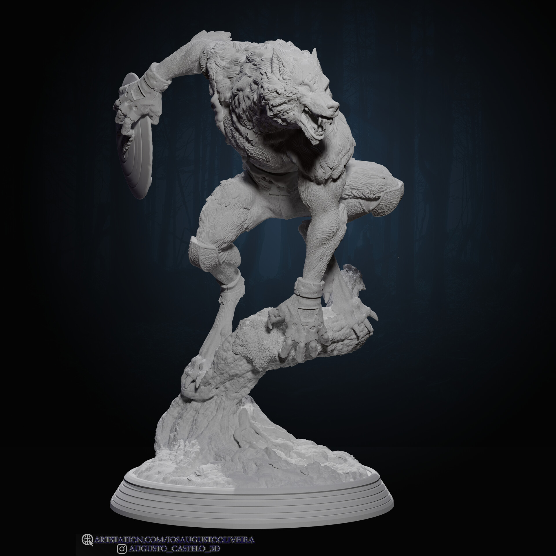 Augusto Castelo 3D - Capwolf- Werewolf Captain America Fanart