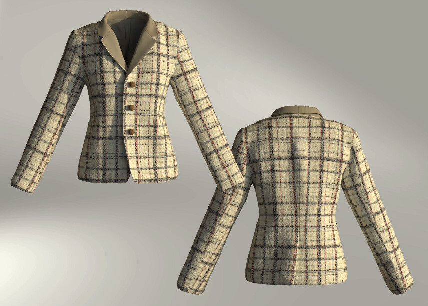 ArtStation - Womens tweed tailored jacket