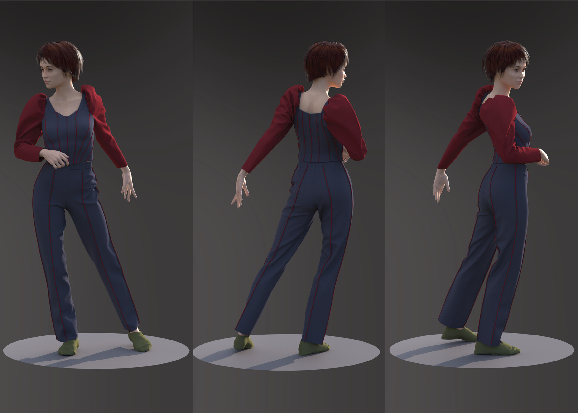 ArtStation - Denim two-piece digital fashion