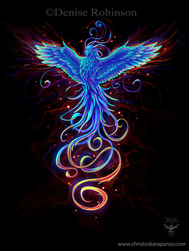 Blue Fire Phoenix Logo