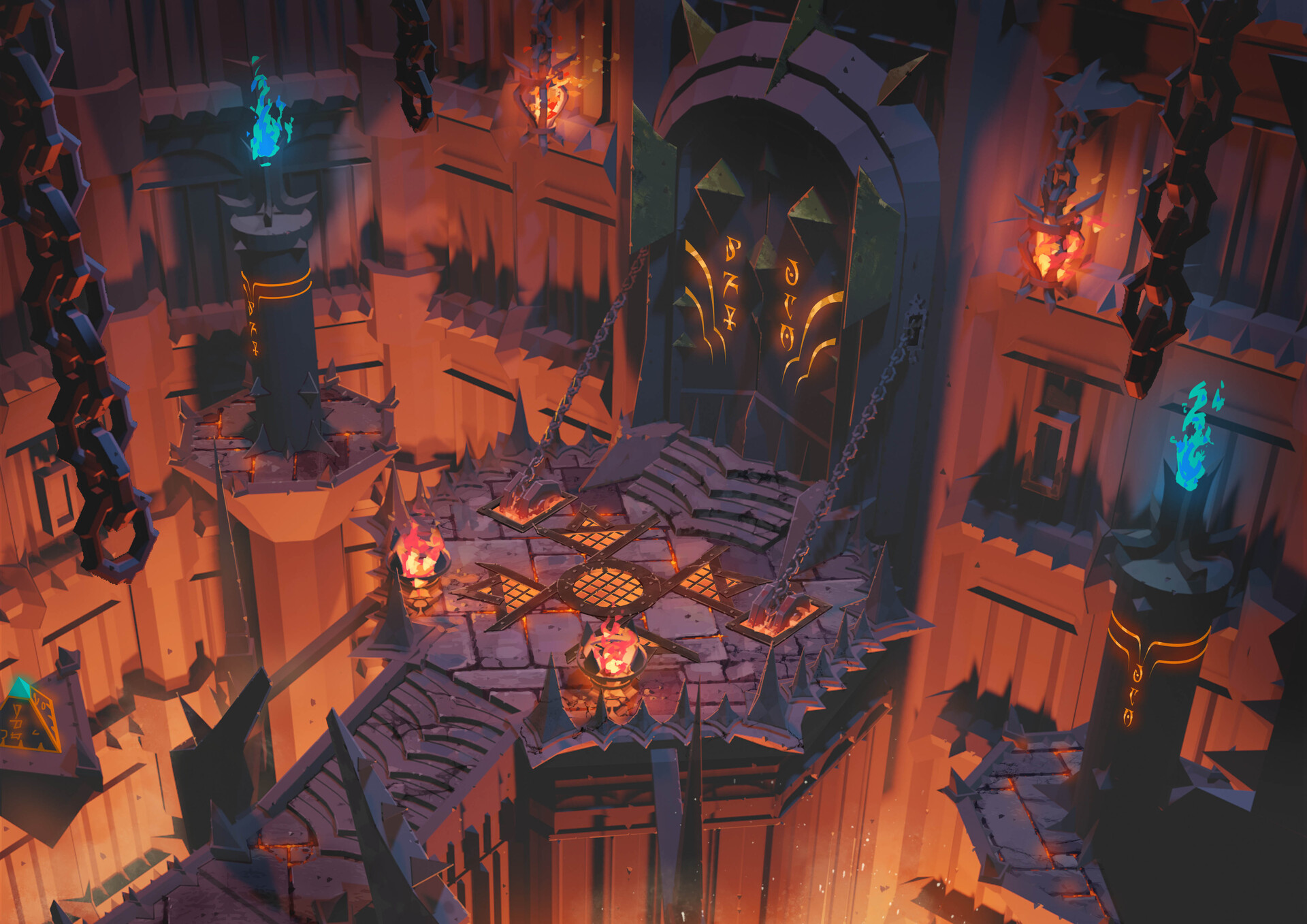 ArtStation - The Devil's Dark Mood Concept Dungeon Background and props