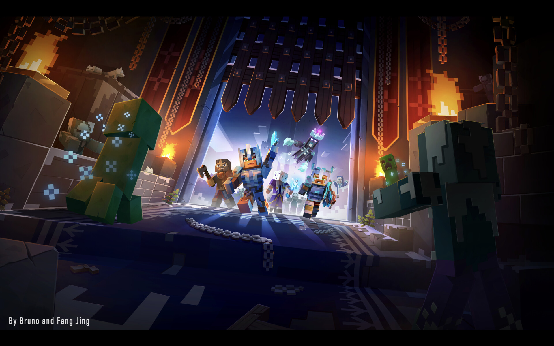 ArtStation - Minecraft Dungeon Cover Art - Creeping Winter (with Bruno ...