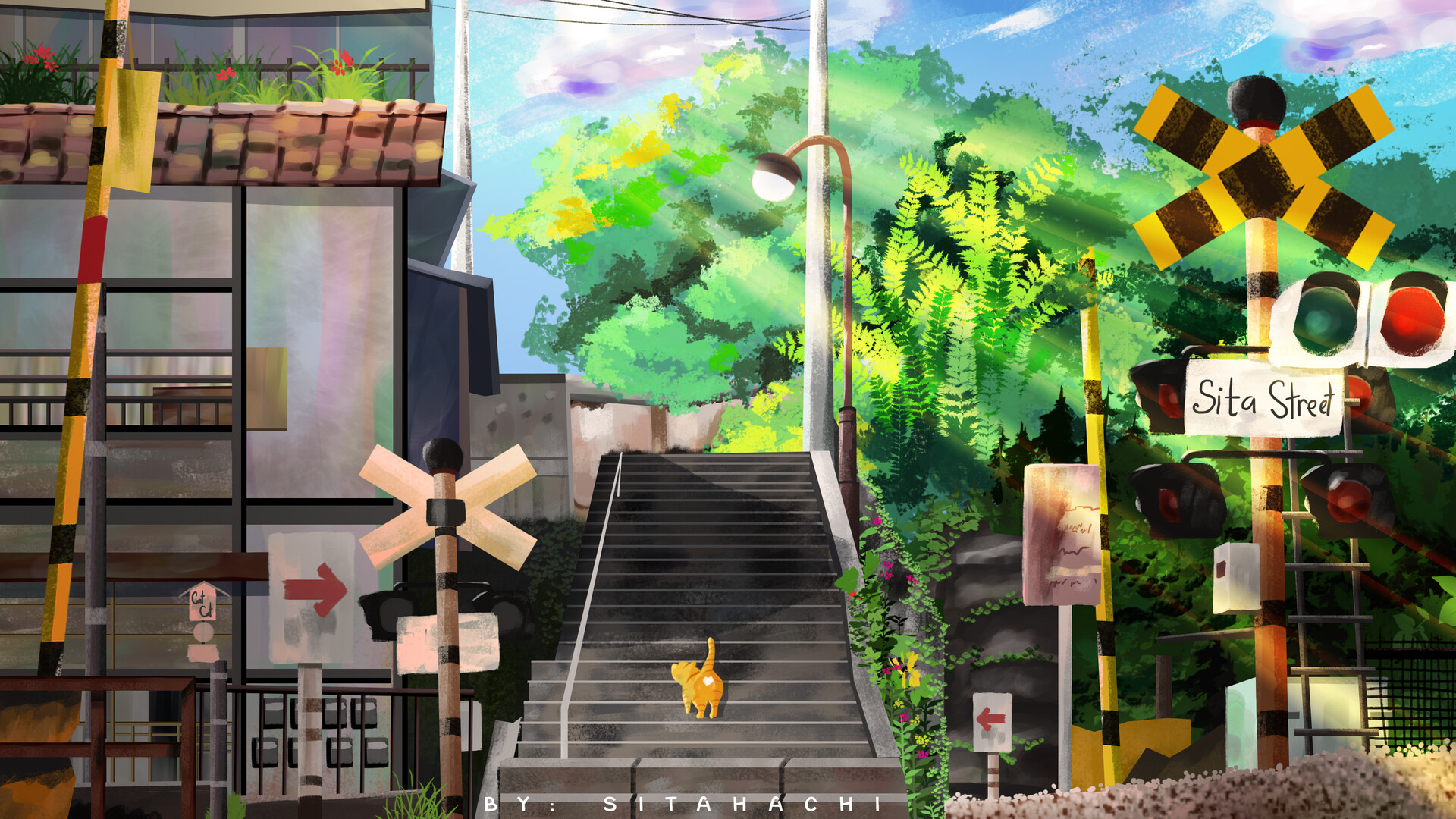 ArtStation - Urban Japan background