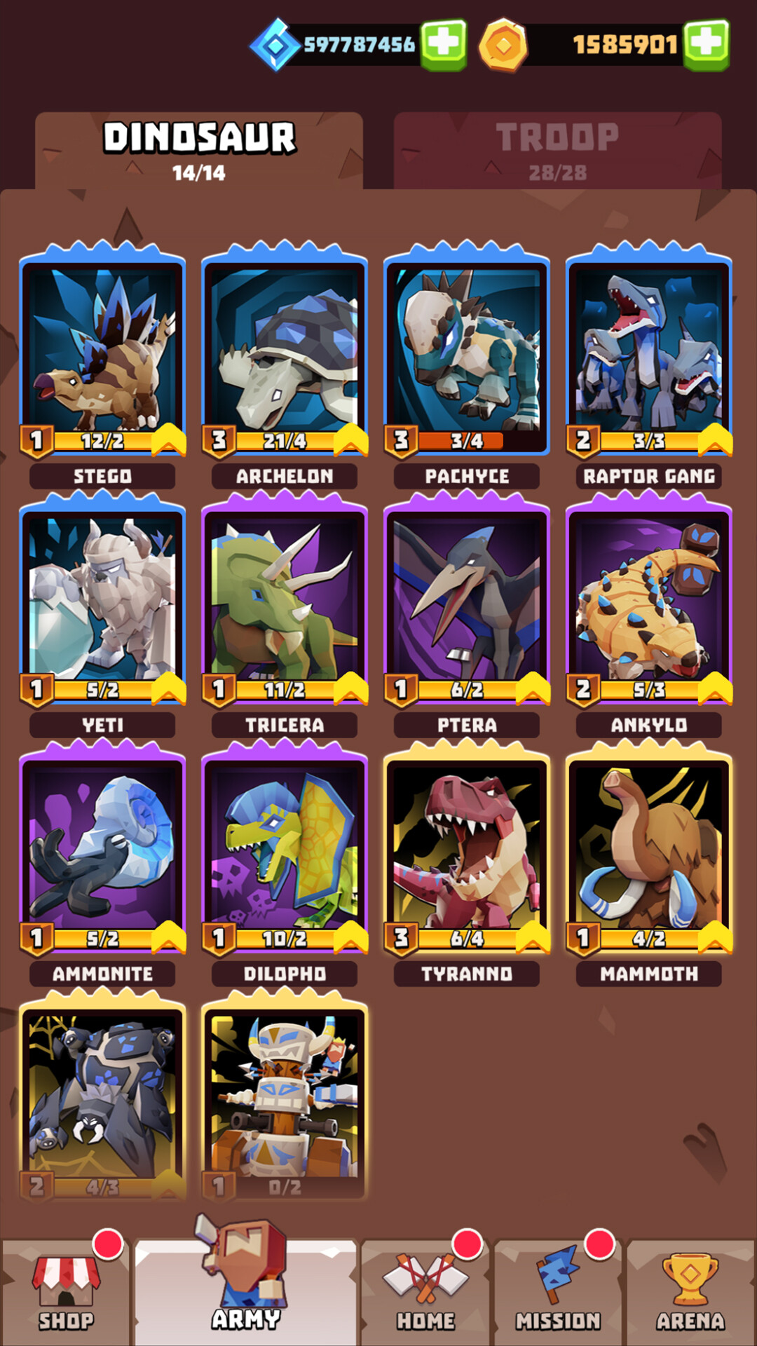 DHKIM - Dino Clash: Traibal War - UI Design 01(2021~2022)