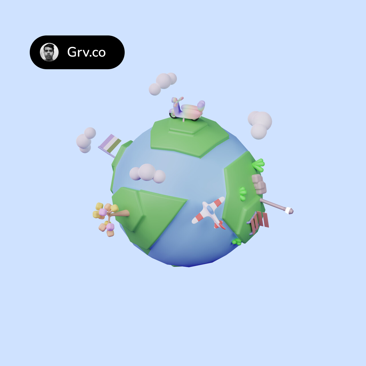 ArtStation - low poly planet