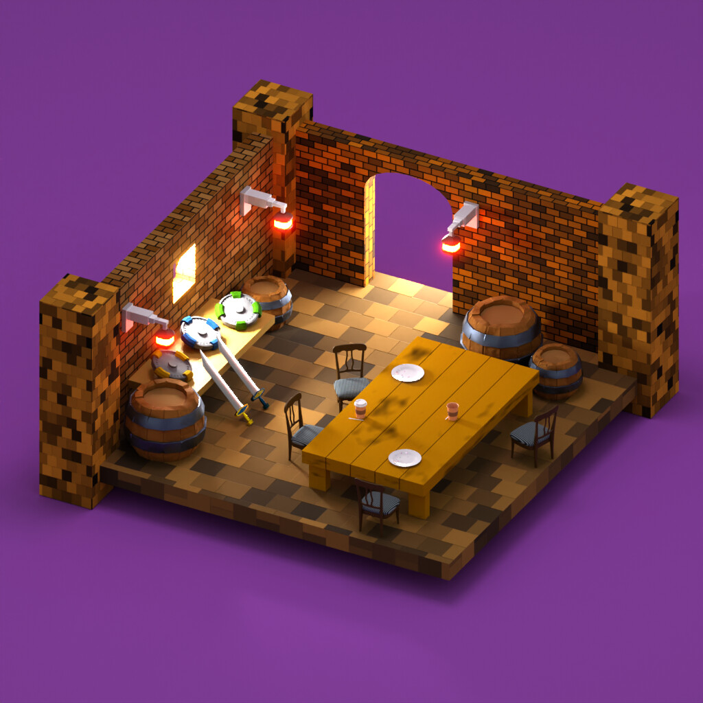 ArtStation - isometric viking room