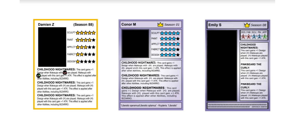 Joey Flaig - "Face Off Face Off" TCG - Contestant Card Template (2015)