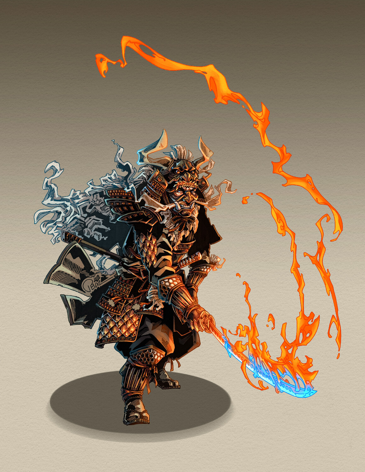 ArtStation - Flame-Blade Samurai