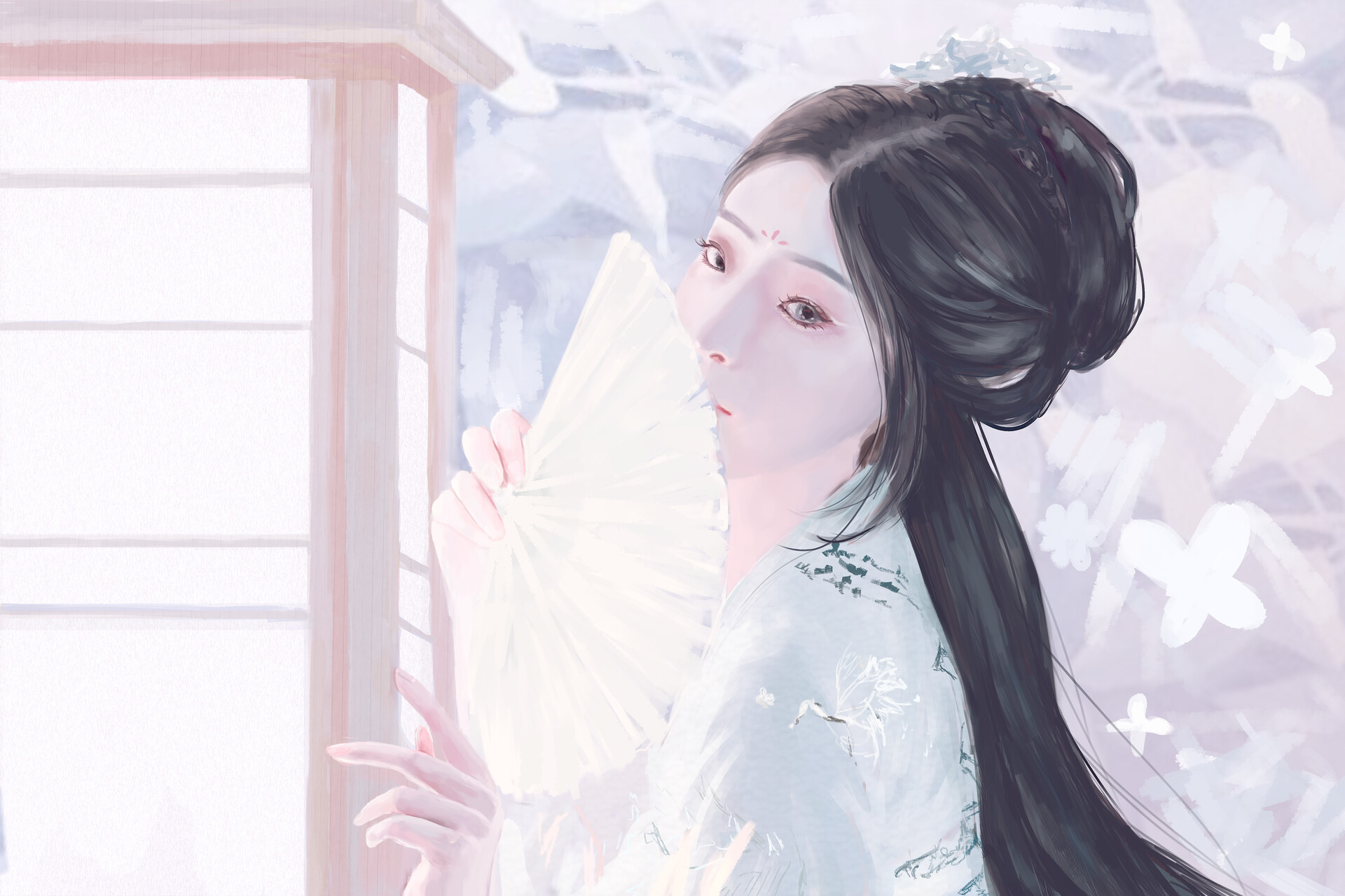 ArtStation - Girl with fan 2