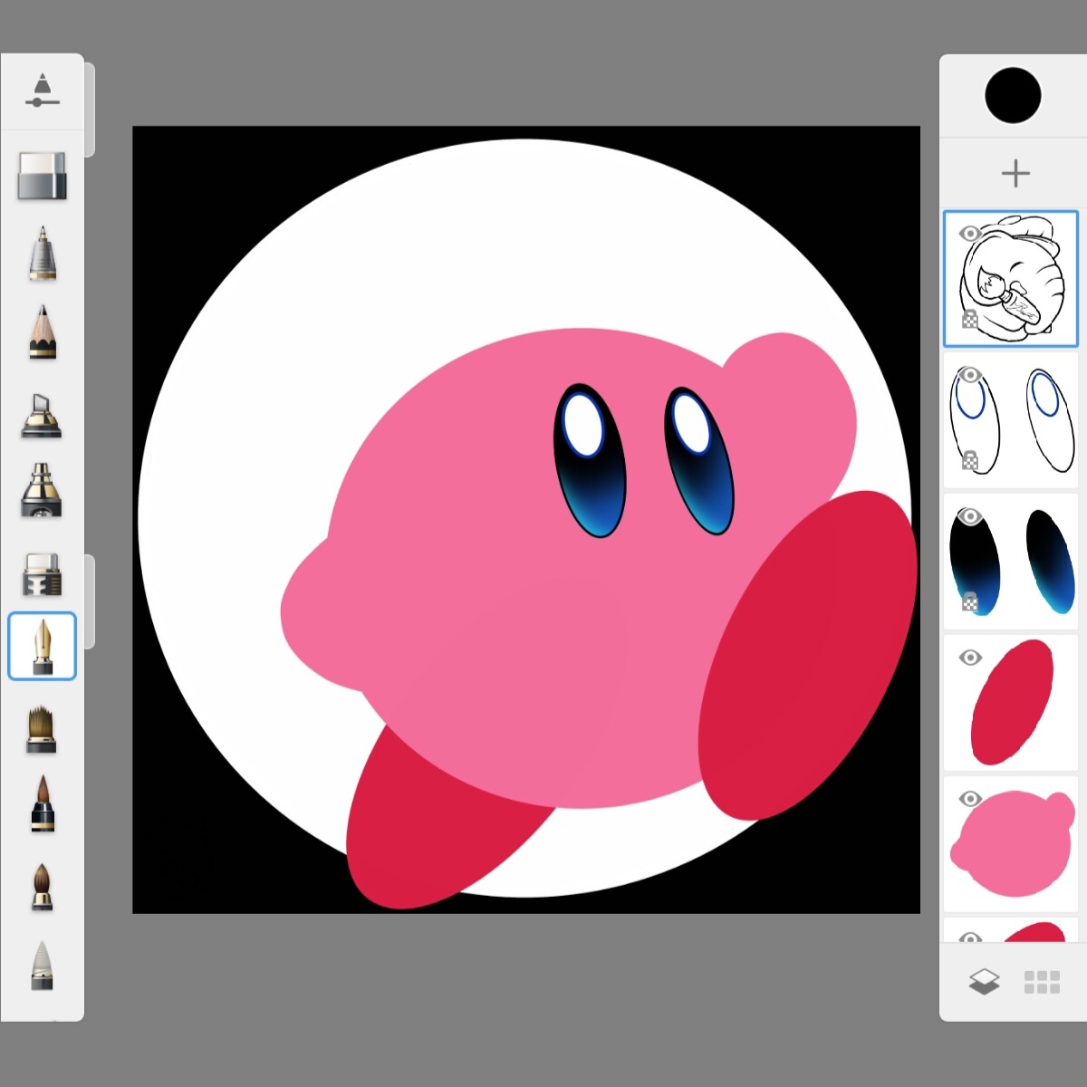 how to draw kirby step by step