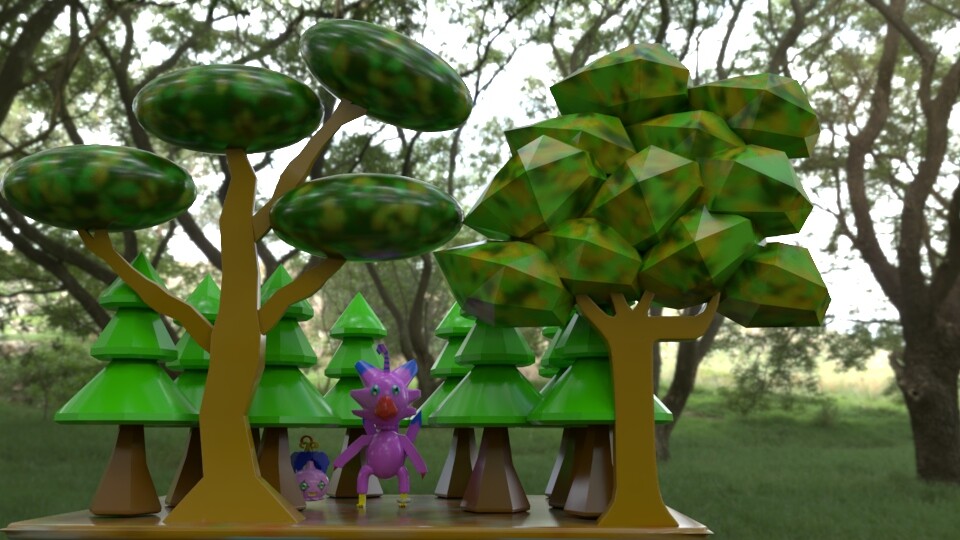 ArtStation - Yokomon and Biyomon in the Forest