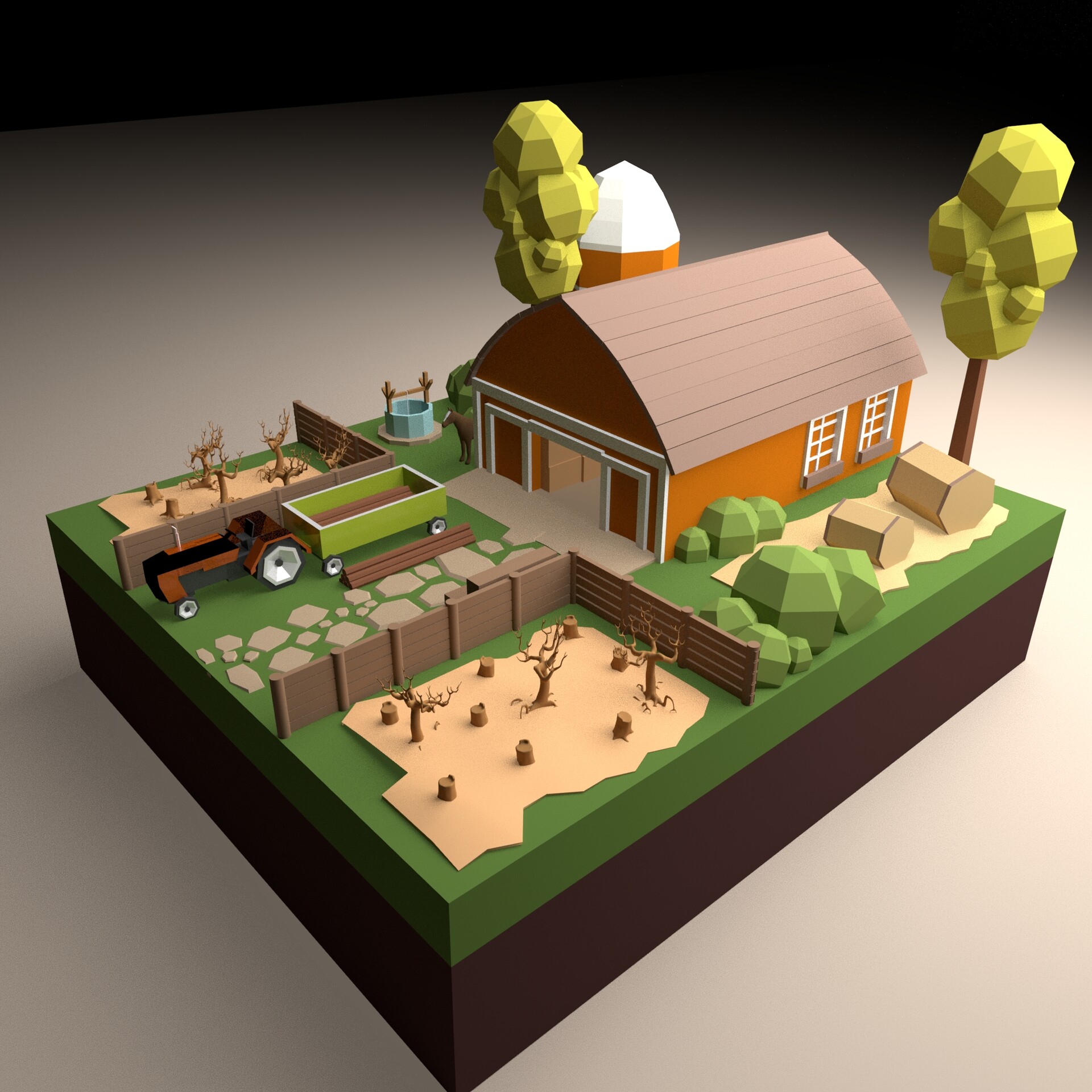 ArtStation - Low Poly Farm