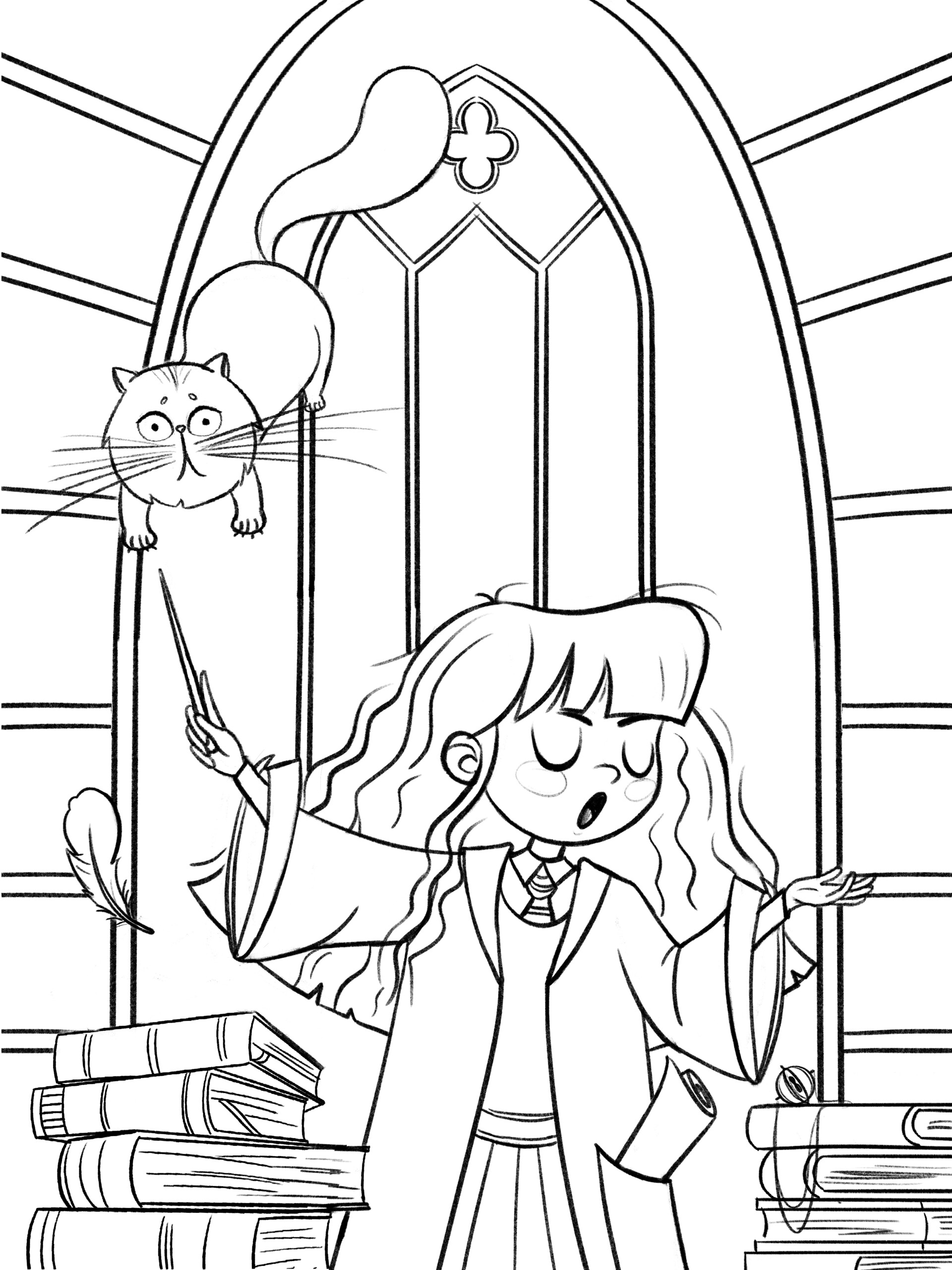 hermione granger cartoon coloring pages