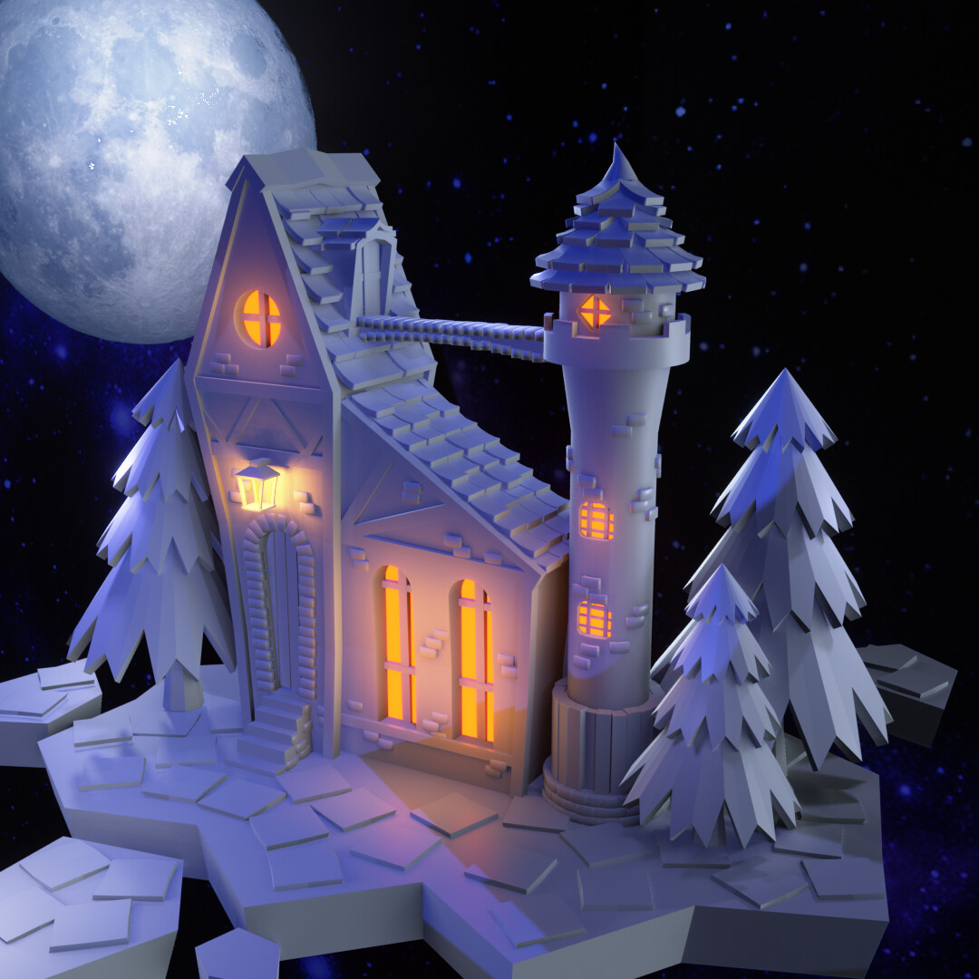 ArtStation - Castle with the moon