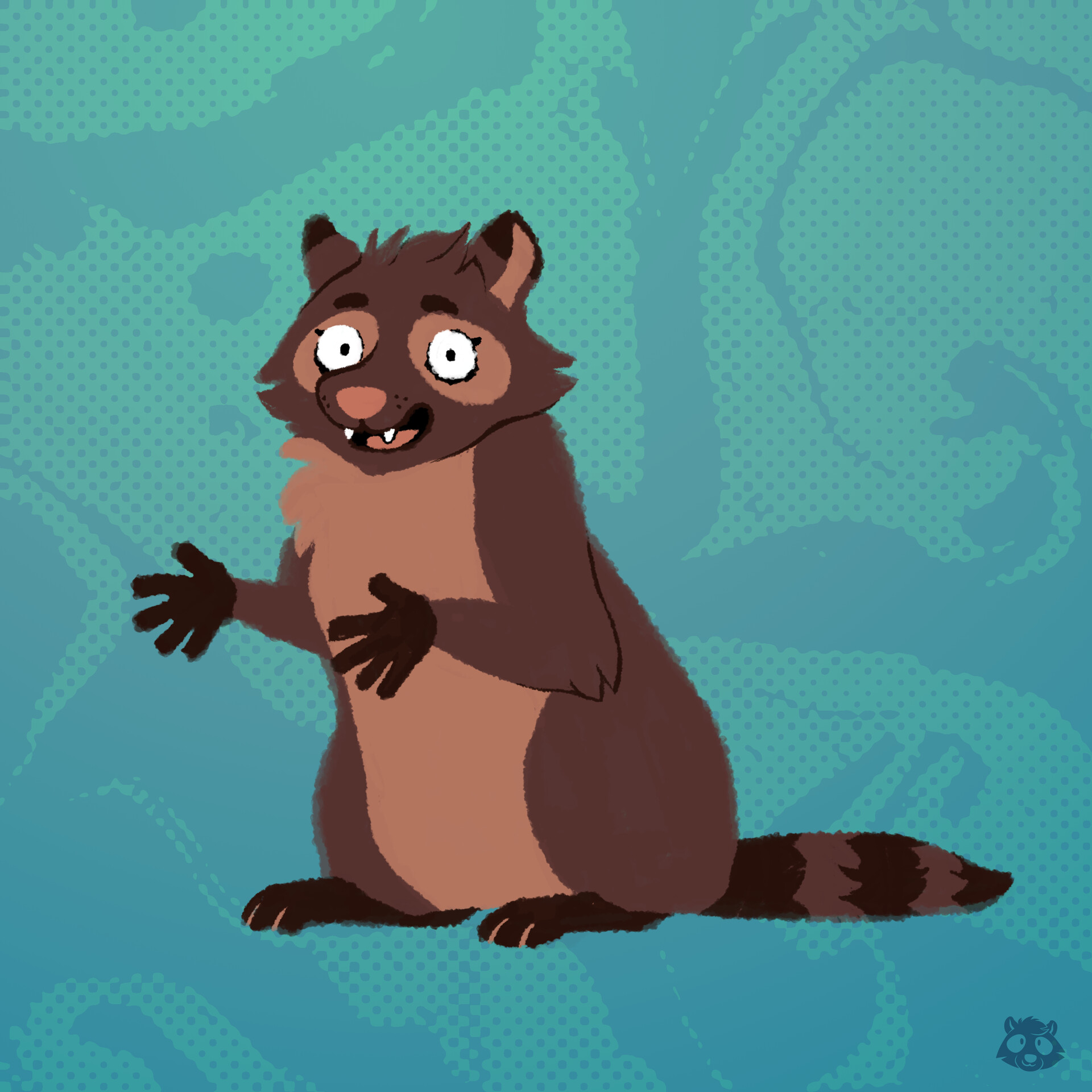 ArtStation - Gesturing raccoon
