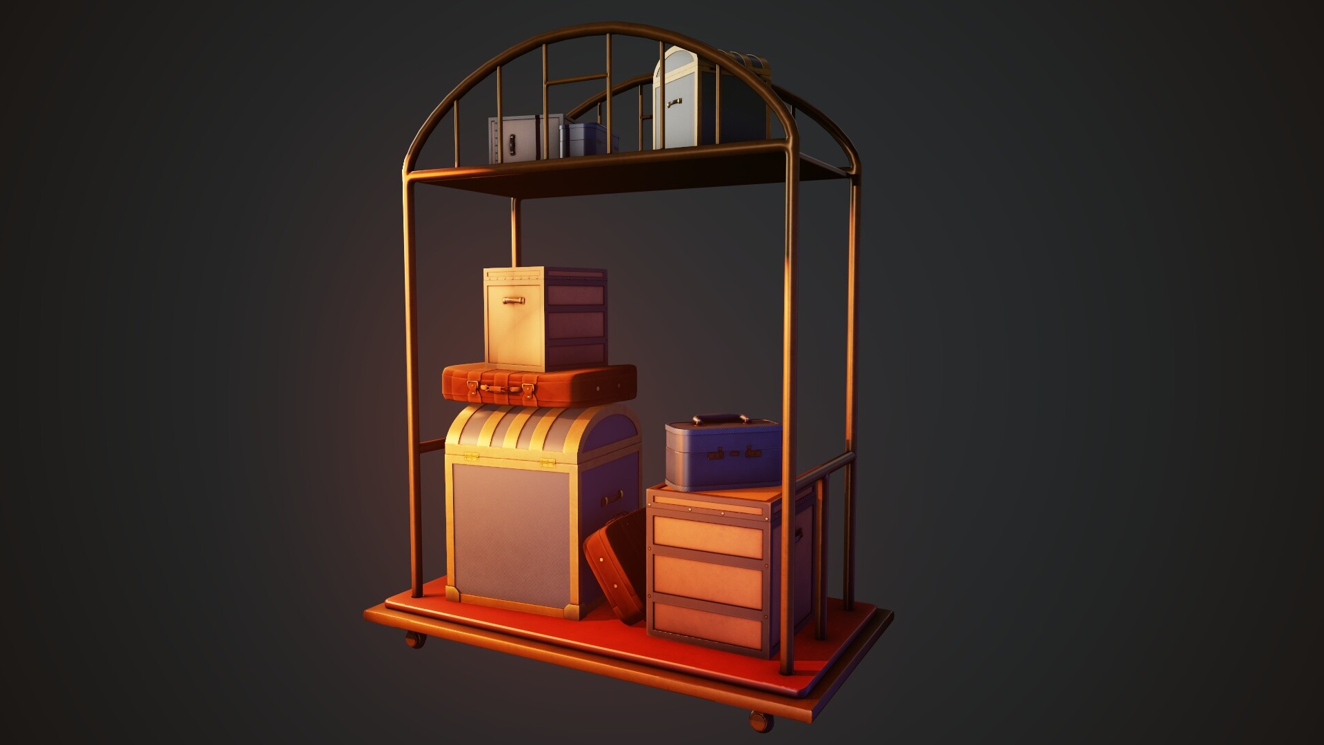 ArtStation - Hotel Transilvania, Luggage Cart Prop