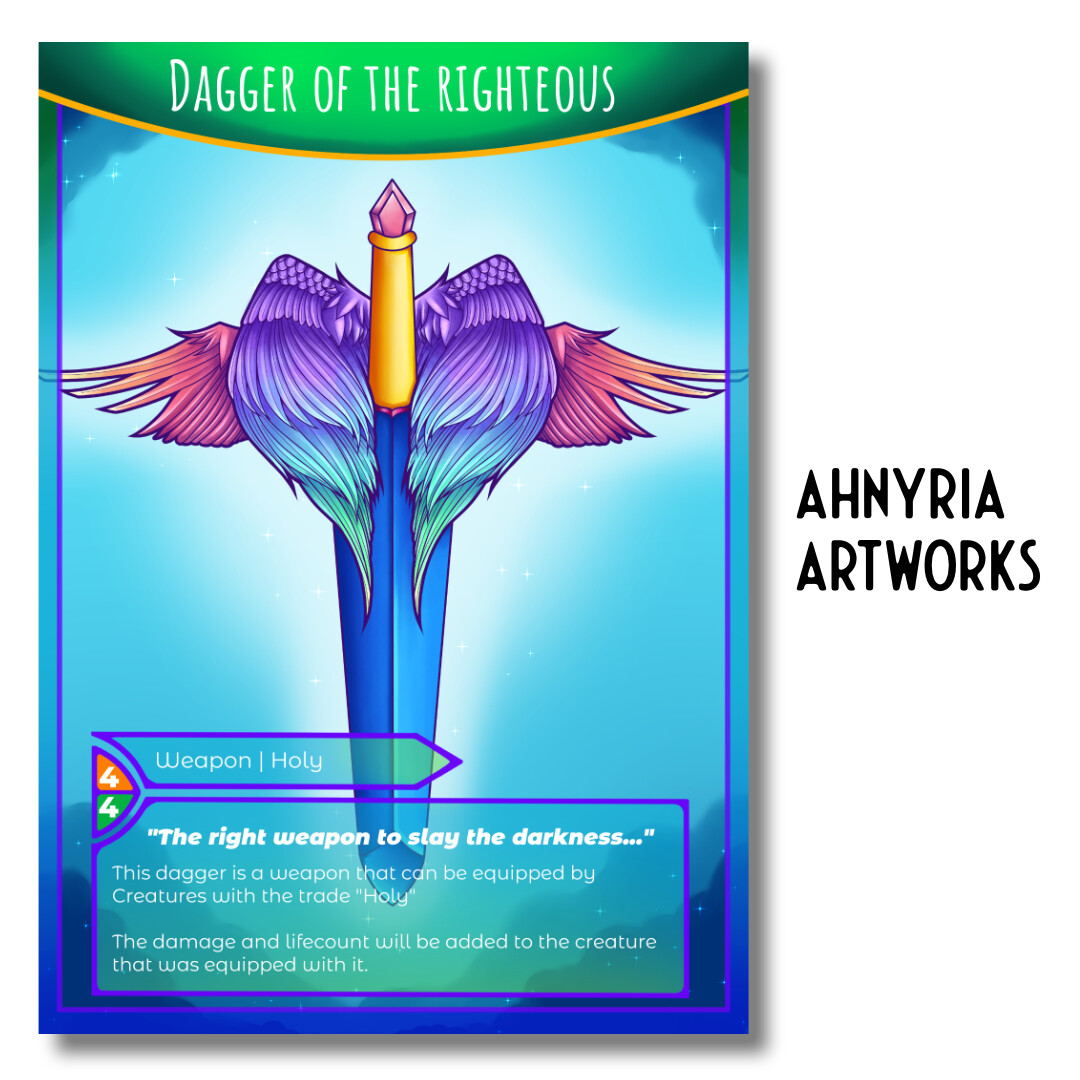 Ahnyria Artworks - Dagger of the righteous / card game design ...