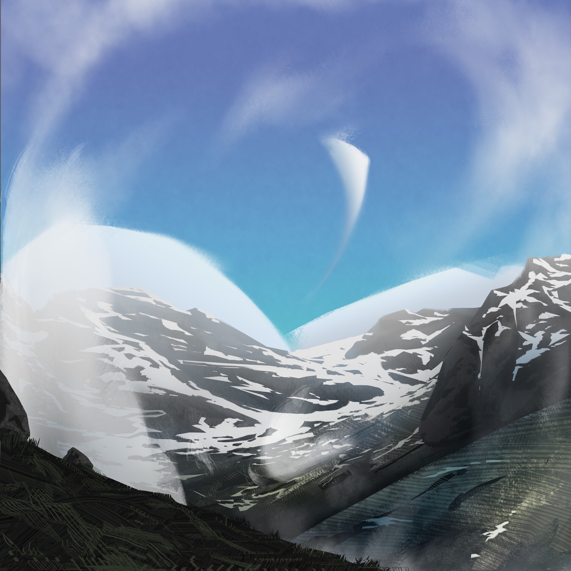 ArtStation - Mountainscape Study