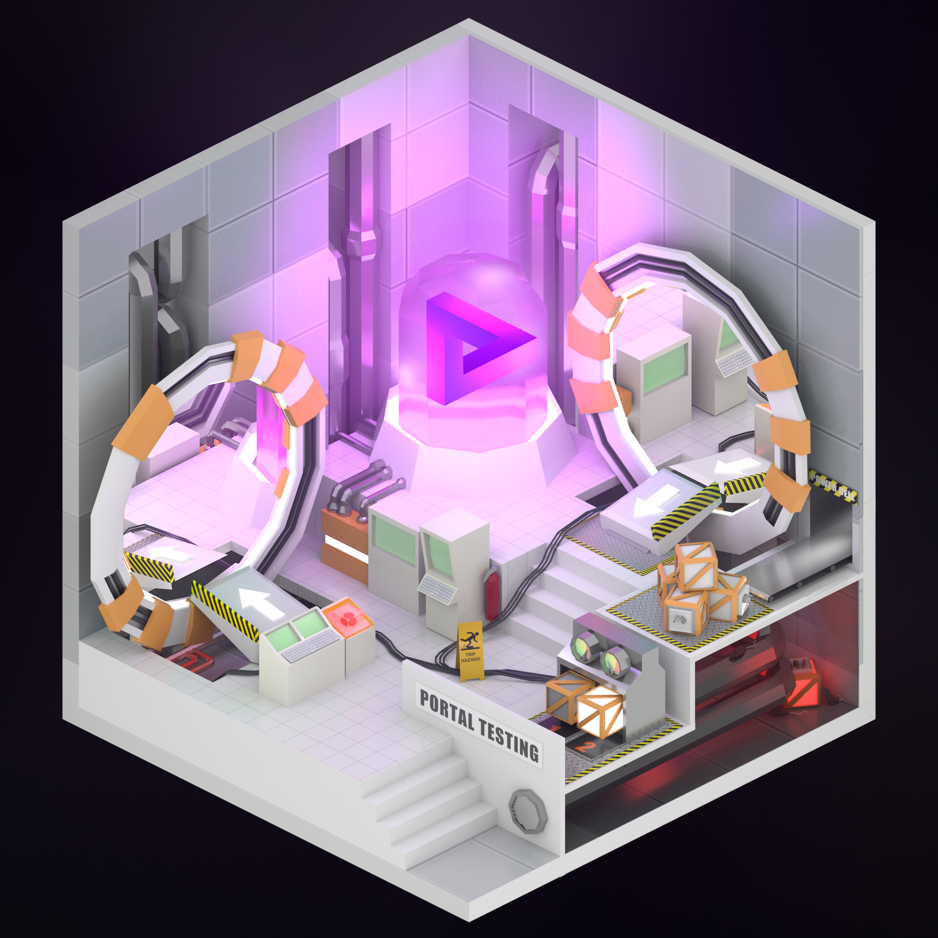 Myles Guest - Isometric Room - Portal Testing laboratory