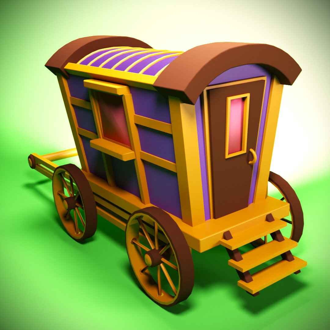 ArtStation - Cartoon Wagon (Modeling Practice)