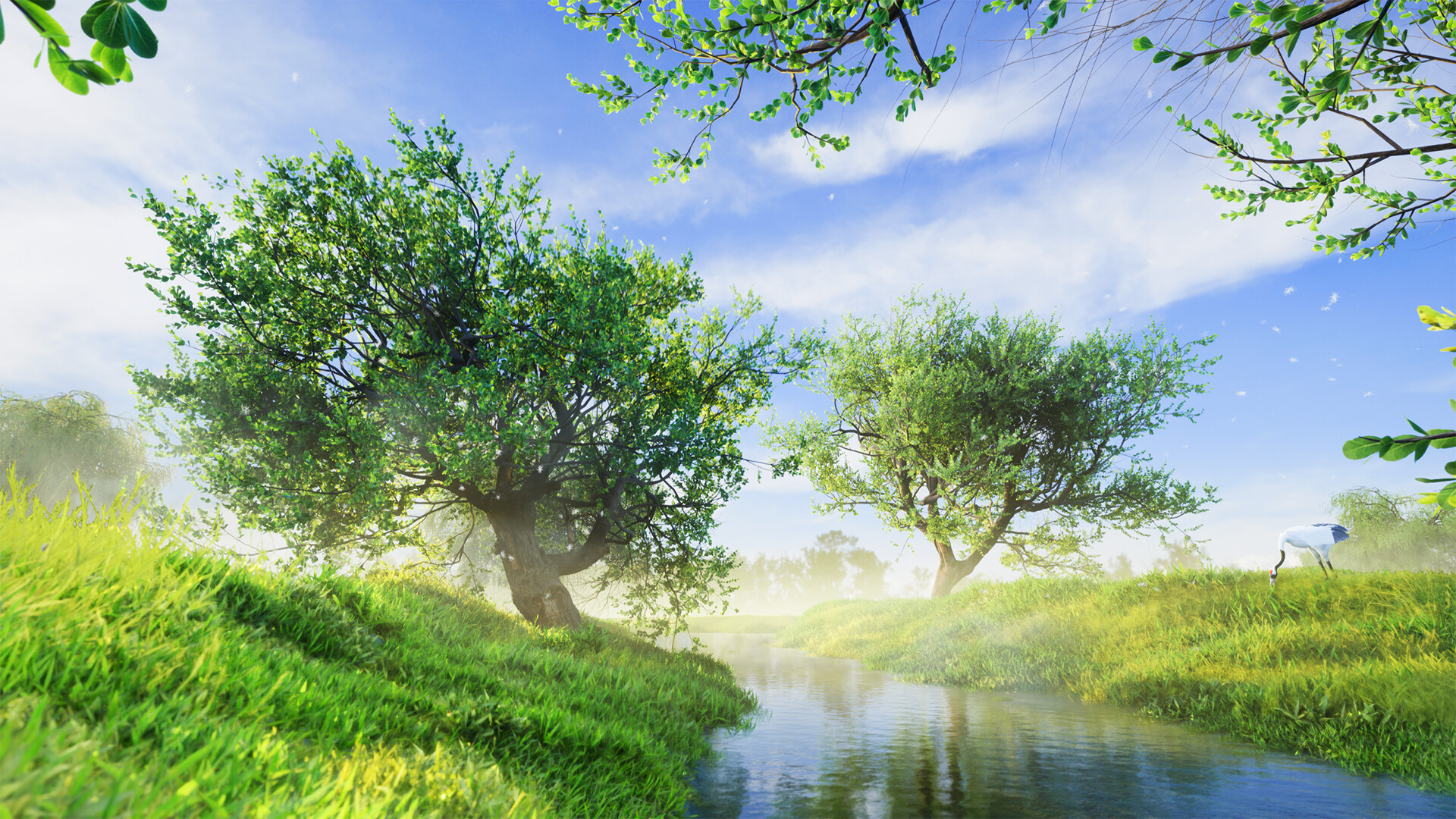 Yan ru - 晨光中的森林 morning forest - unreal engine 5 rendering