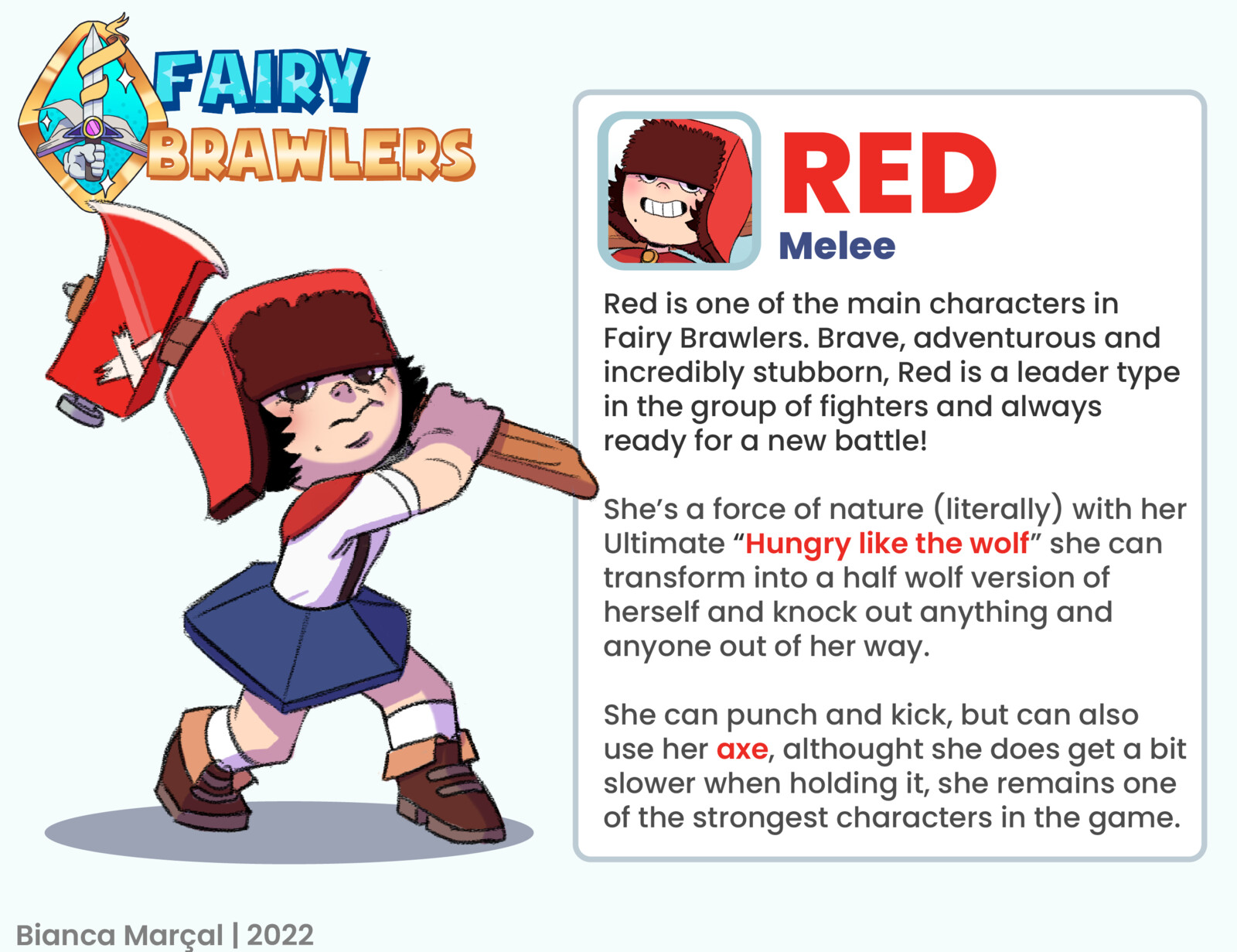Bianca Marçal - RED | Character design Fairy Brawlers