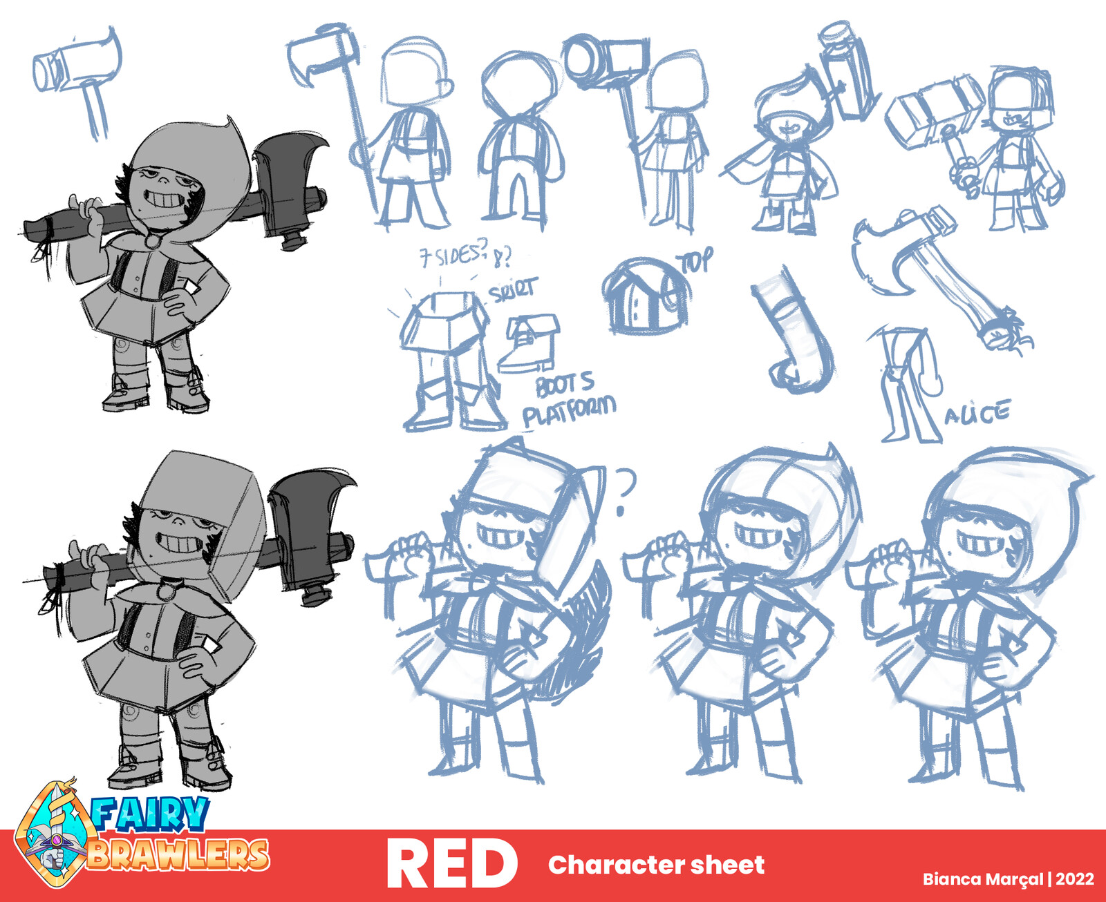 Bianca Marçal - RED | Character design Fairy Brawlers