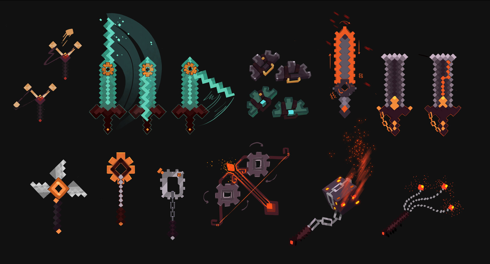 Mariana Salimena - Minecraft Dungeons - Nether DLC armor and weapons